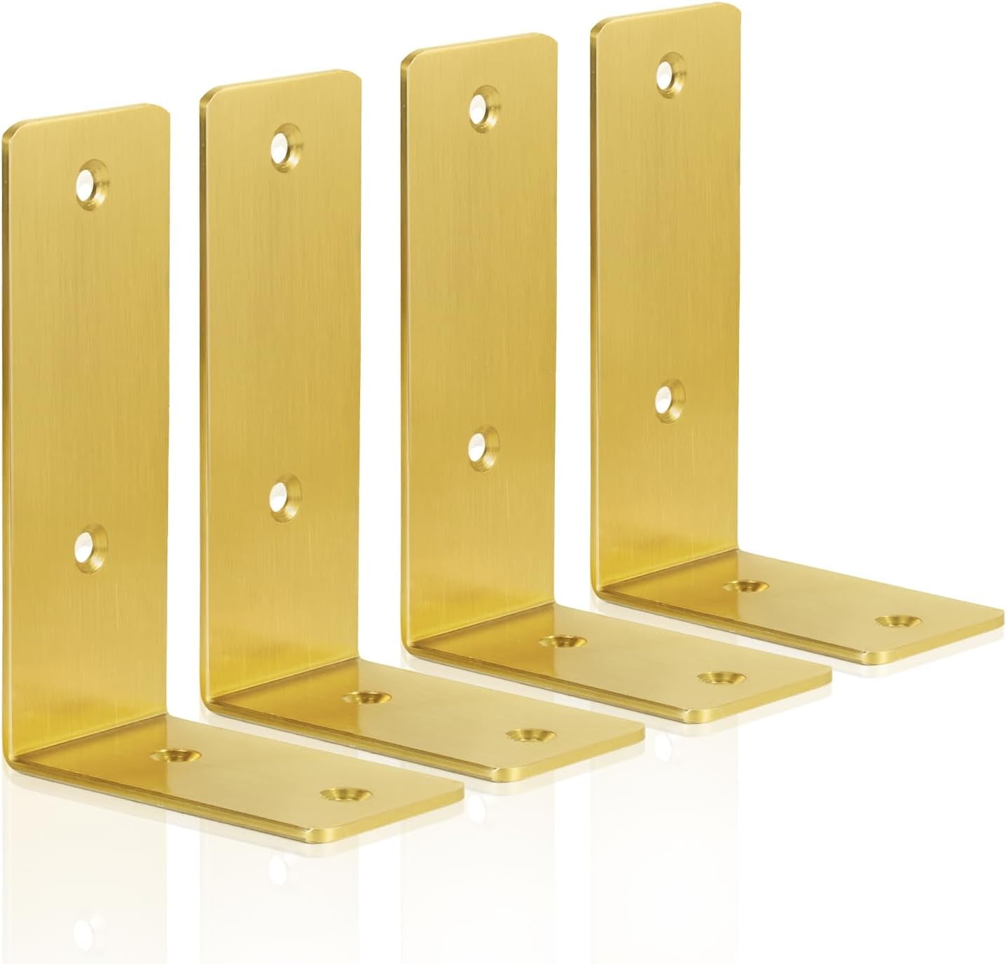 Hltser Silver Shelf Brackets 4-Pack Heavy Duty Floating L Brackets ...