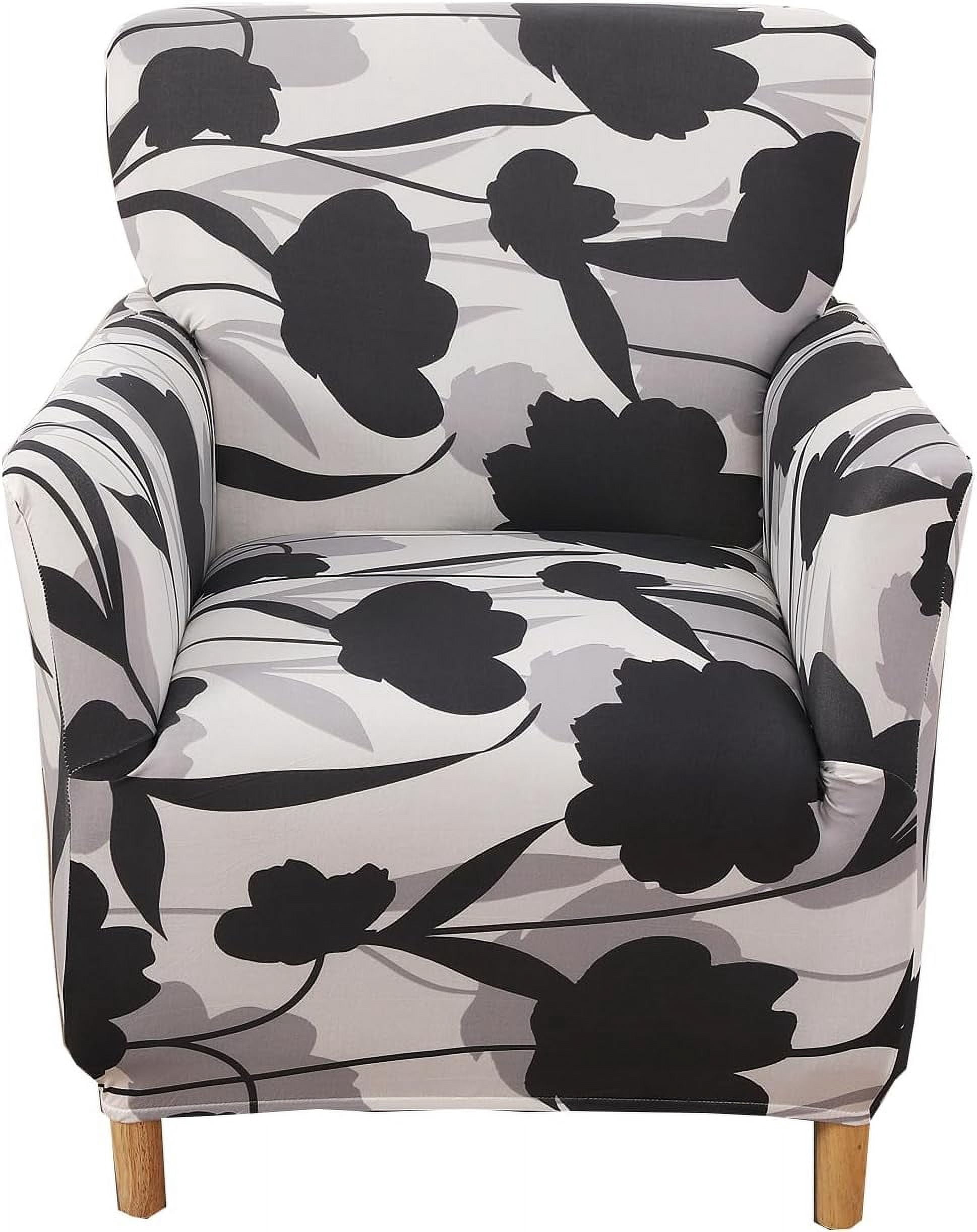 Hltser Stretch 1 Piece Chair Covers with Arms Velvet Accent Chair Cover ...