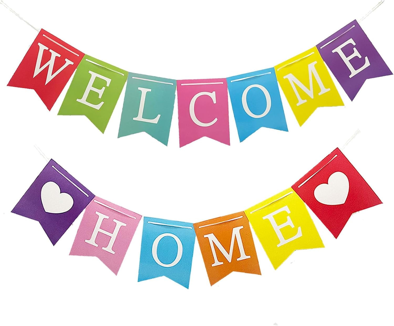 Hltser Welcome Home Banner Decorations Glitter Colorful Bunting ...
