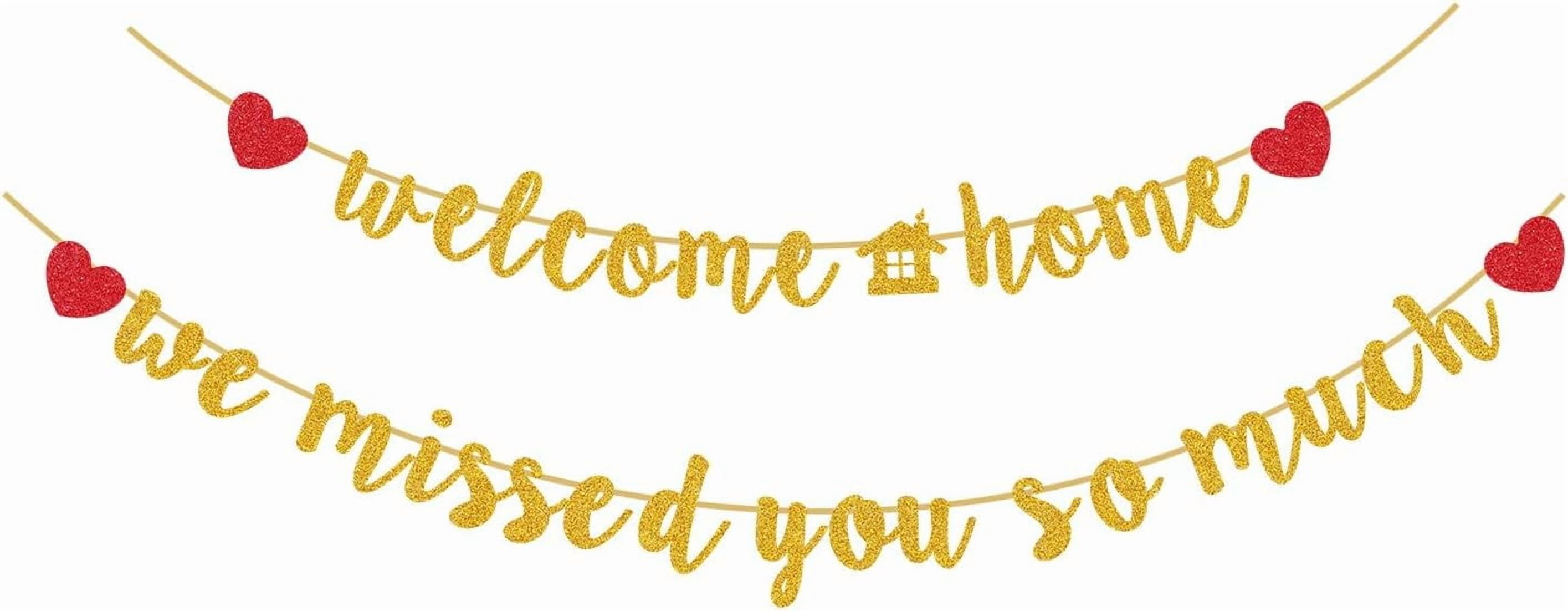 Hltser Welcome Home Banner and We Missed You So Much Banner Black ...