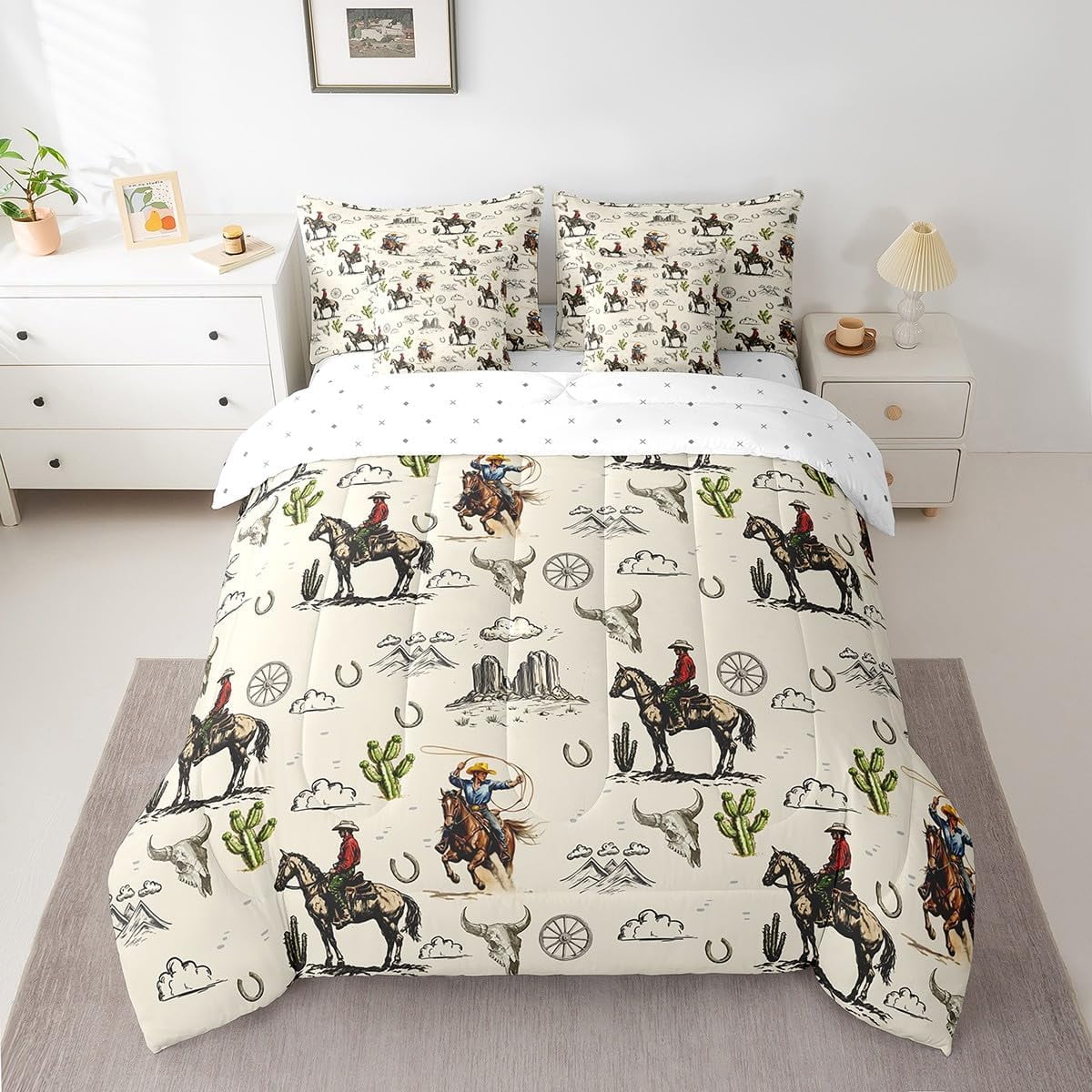 Hltser Western Decor Comforter Set with Sheets King Size Cowboy Hat ...