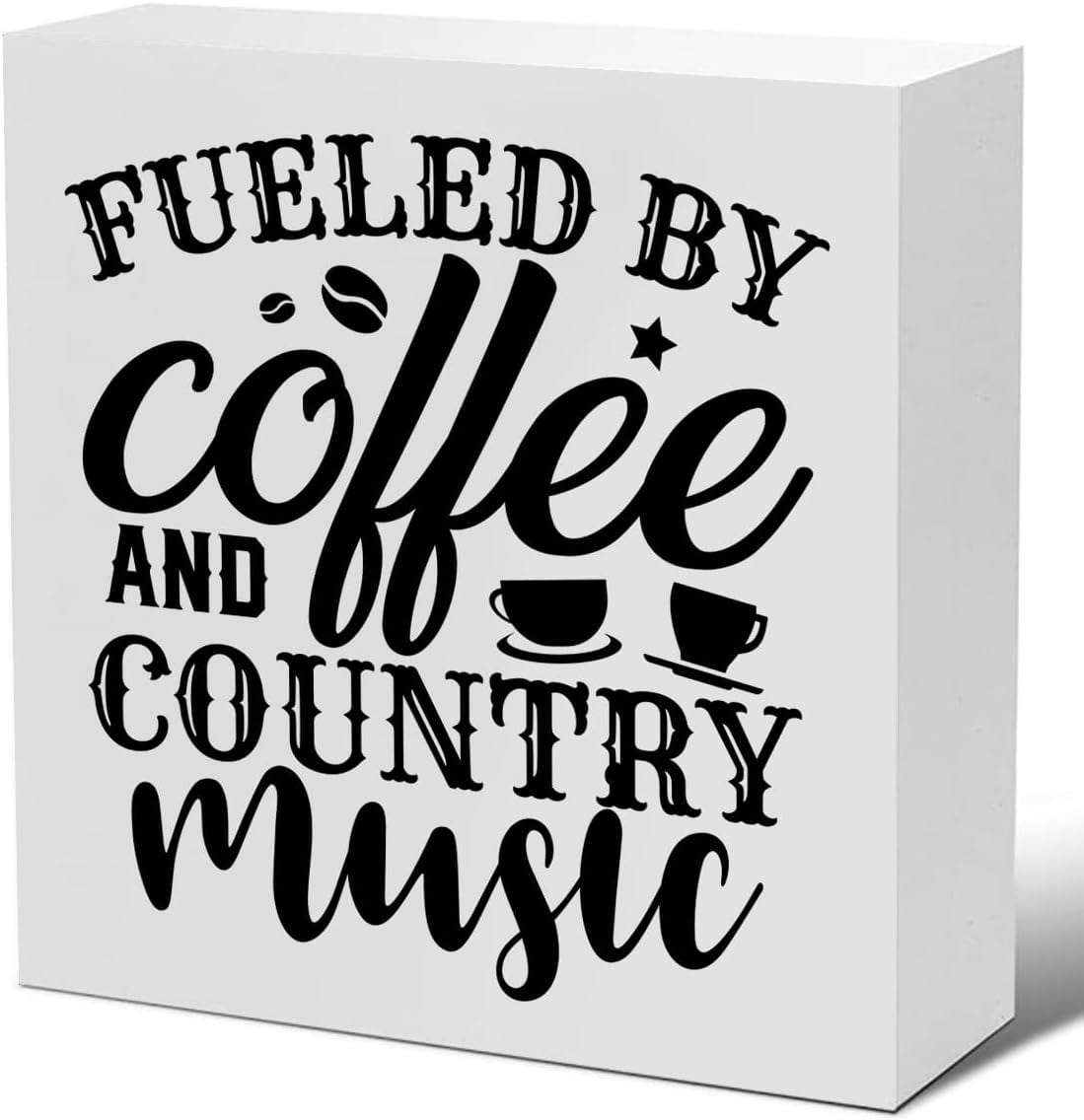 Hltser Western Fueled by Coffee and Country Music Wood Sign Farmhouse ...