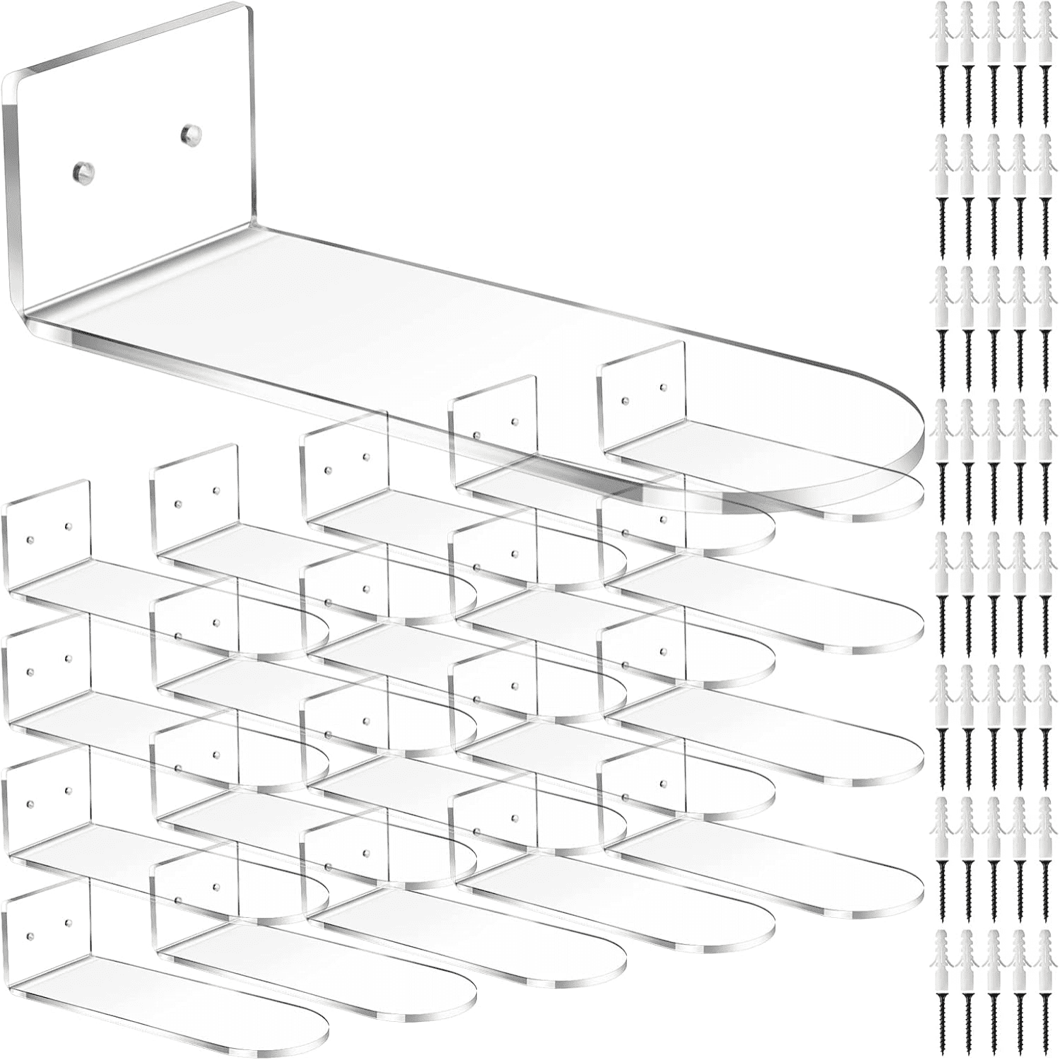 Hltsor 20 Pieces Acrylic Shoe Wall Shelf Floating Shoe Display Shelf ...