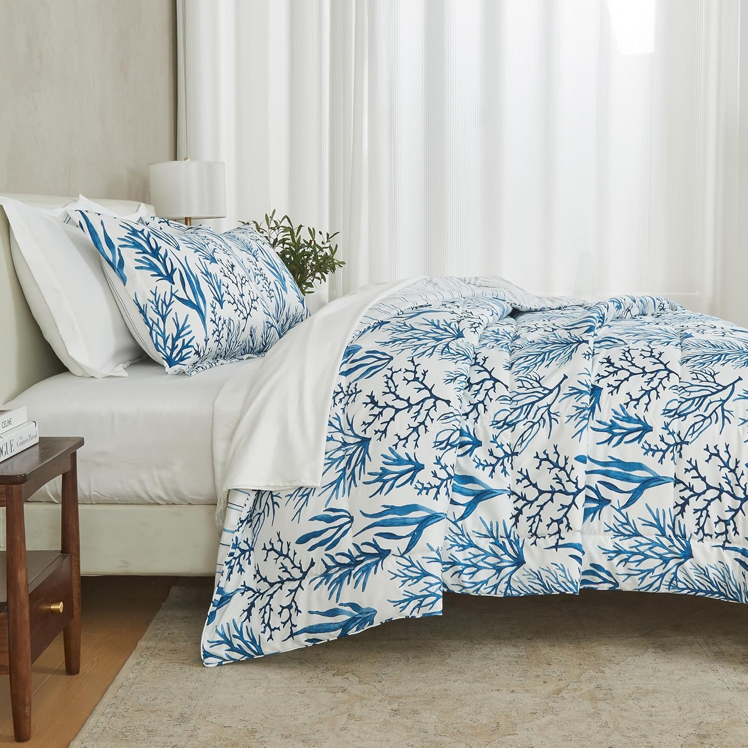 Hltwos Full/Queen Reversible Comforter Set | Down Alternative Sage ...