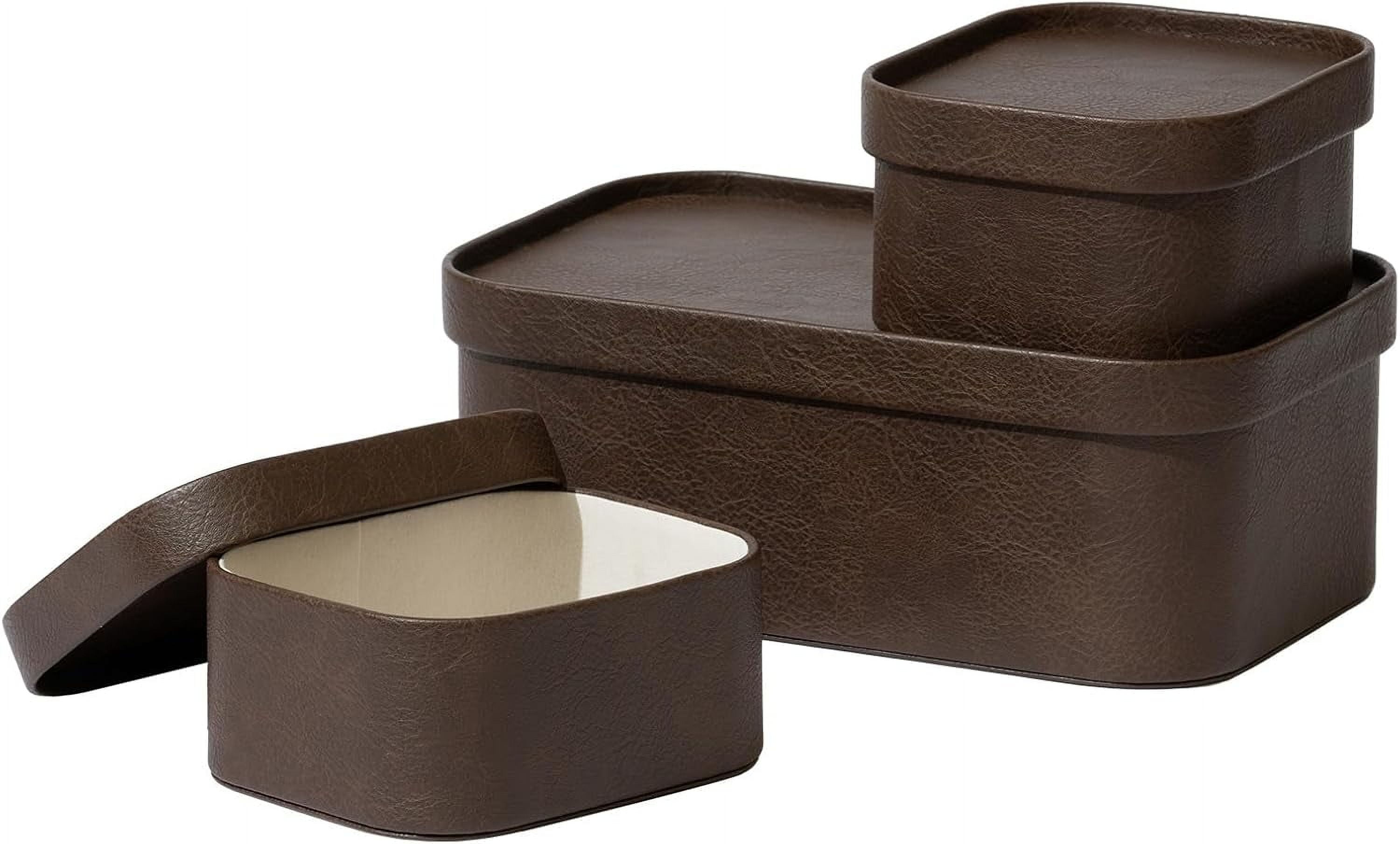 Hltyu Velvet Storage Baskets with Lids Sturdy Stackable Cardboard Boxes ...