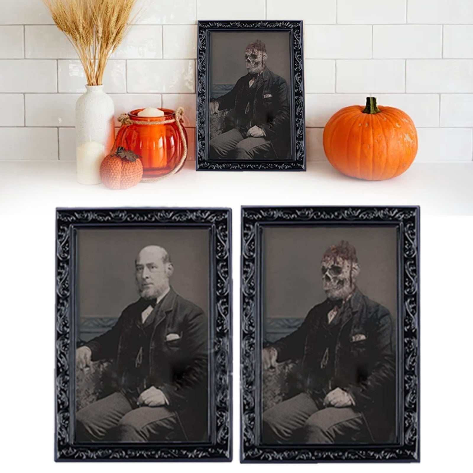 HmNPlay 6 Pack Halloween Decorations: 3D Changing Face Picture Frames ...
