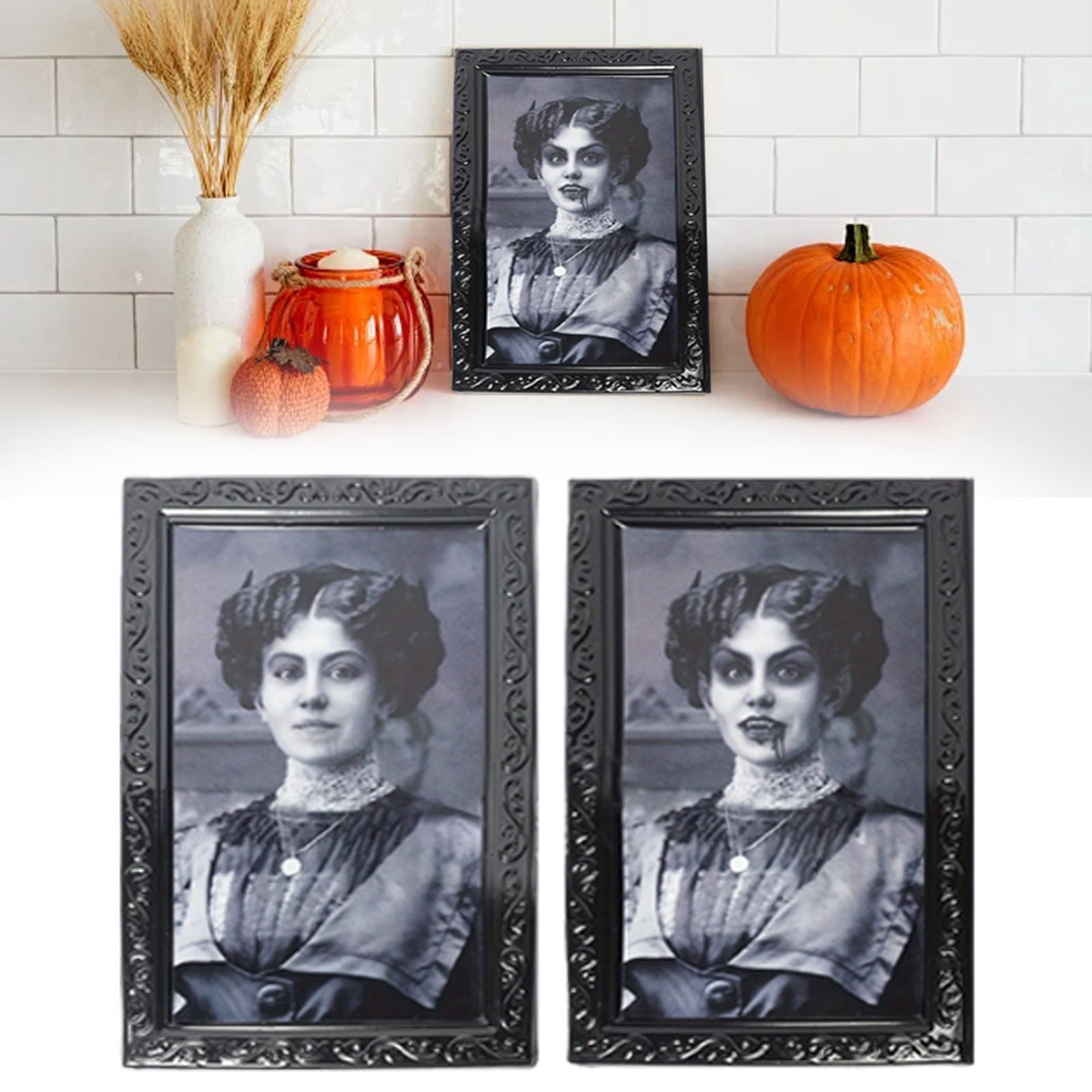 HmNPlay 6 Pack Halloween Decorations: 3D Changing Face Picture Frames ...