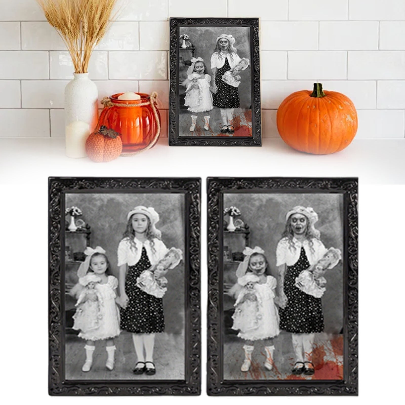 HmNPlay 6 Pack Halloween Decorations: 3D Changing Face Picture Frames ...