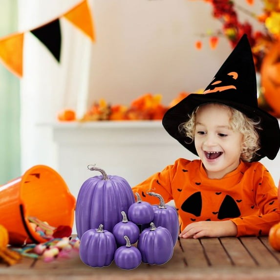 HmNPlay 7PCS White Artificial Pumpkins Assorted Sizes, Large Faux Foam ...