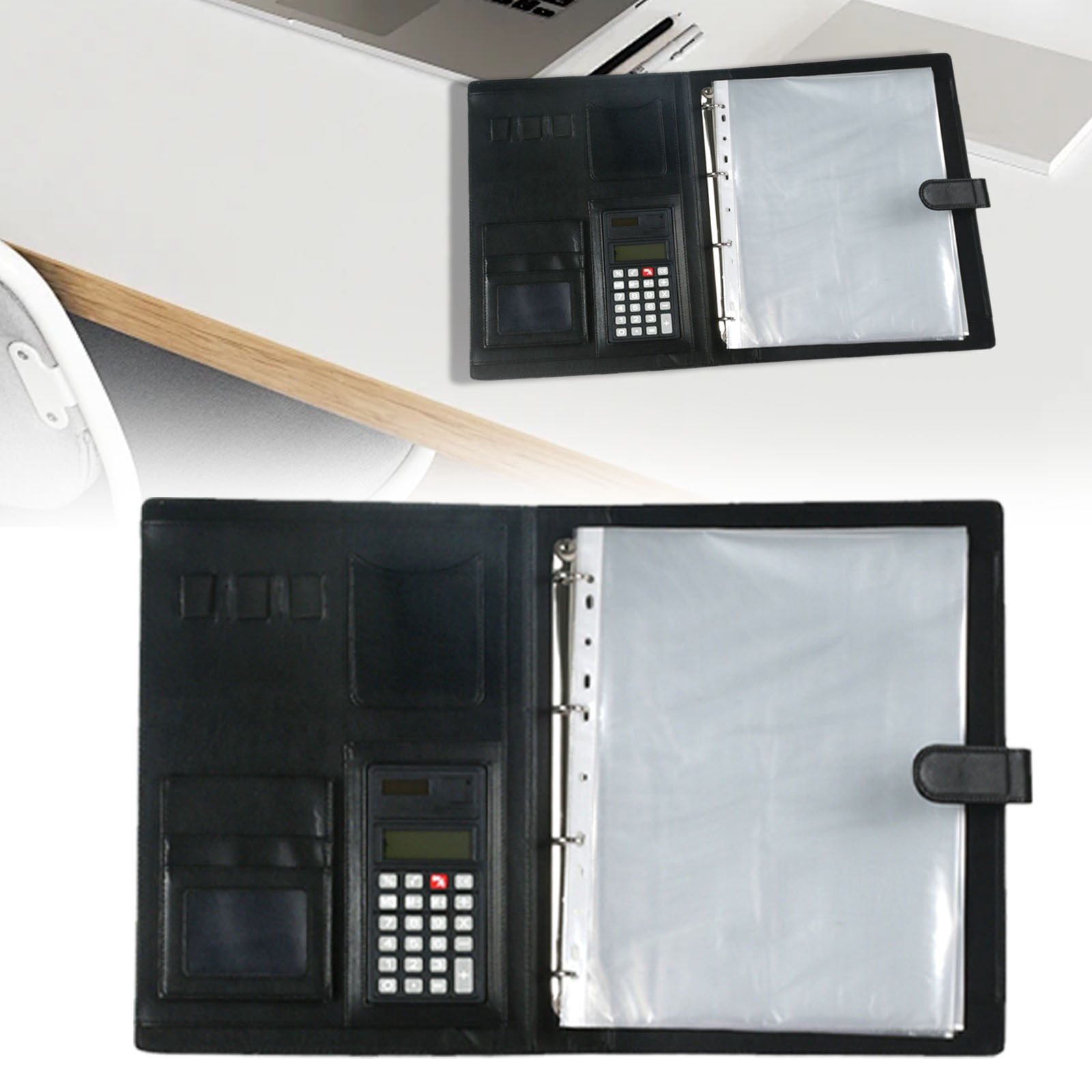HmNPlay Executive Calculator Clipboard - PU Leather Zippered Portfolio ...