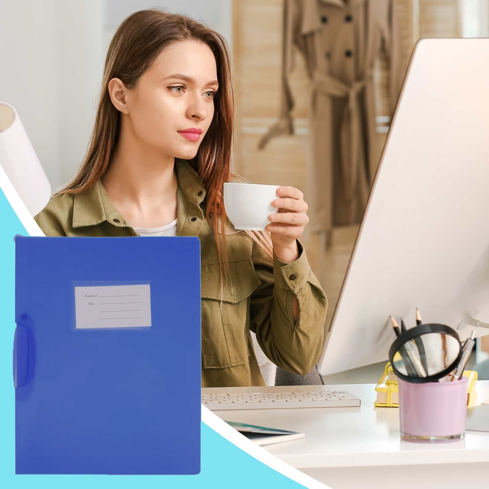 HmNPlay Rotating Binder with Sliding Rod - A4 Plastic Expandable Folder ...