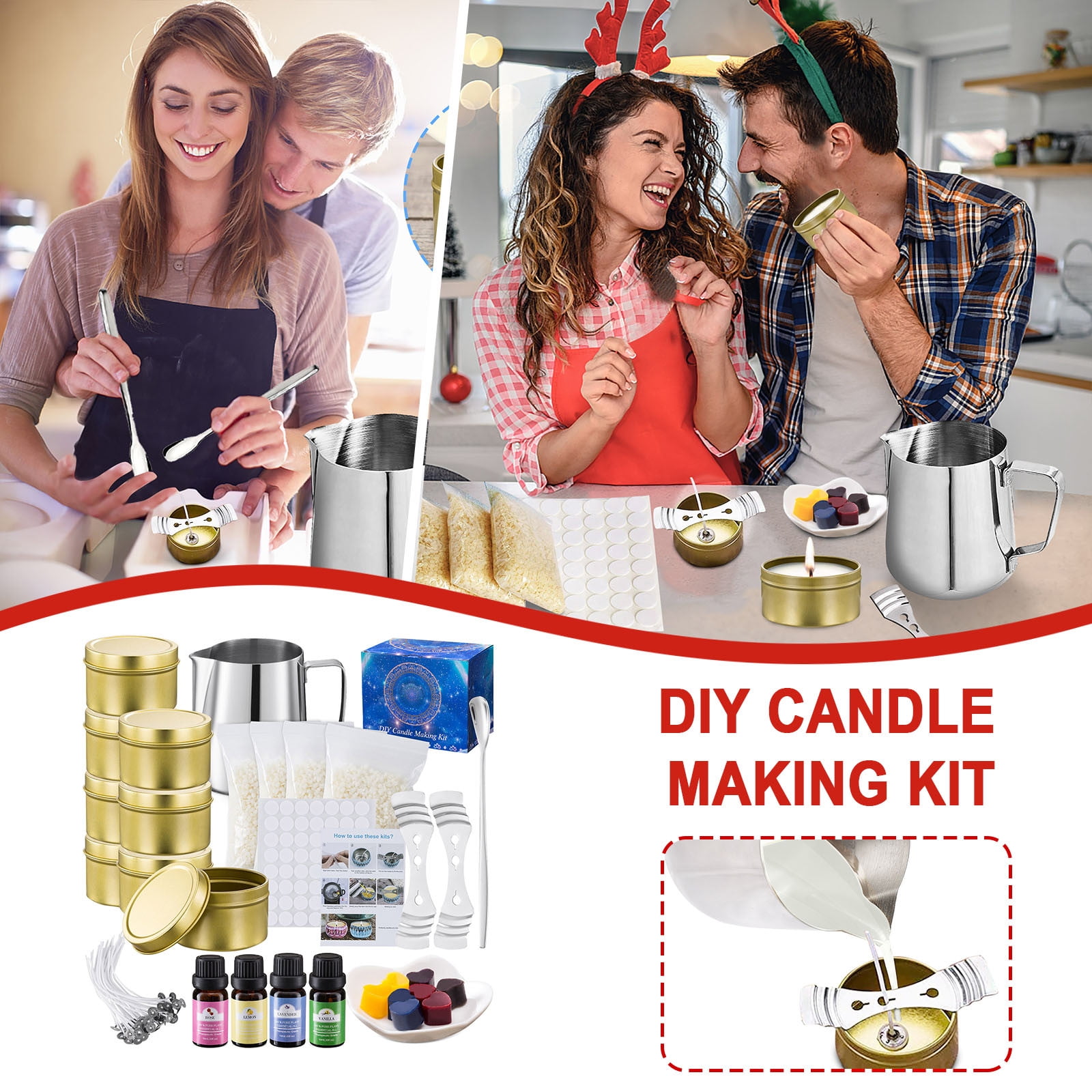 HmNPlay Scented Candle Making Kit Aromatherapy Craft Gift Set for ...