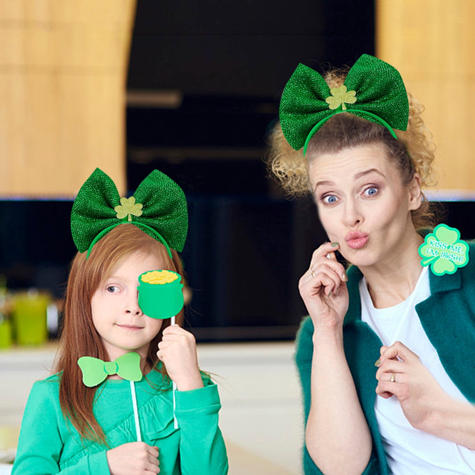 HmNPlay St. Patrick's Day Headband Shamrock Head Boppers Leprechaun Top ...