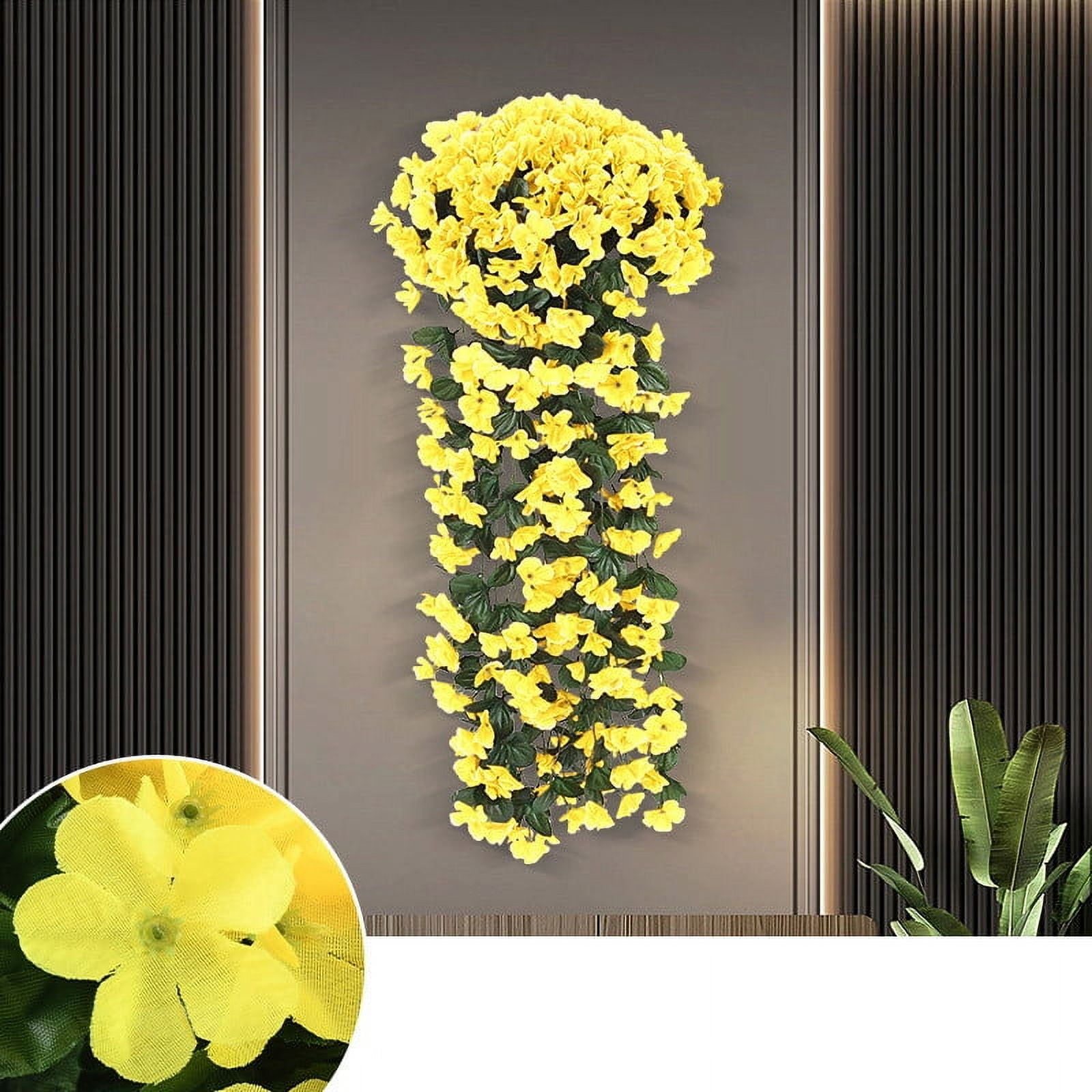 Hmgxay 33.5" Violet Wall Decor, Simulation Violet Floral Hanging ...