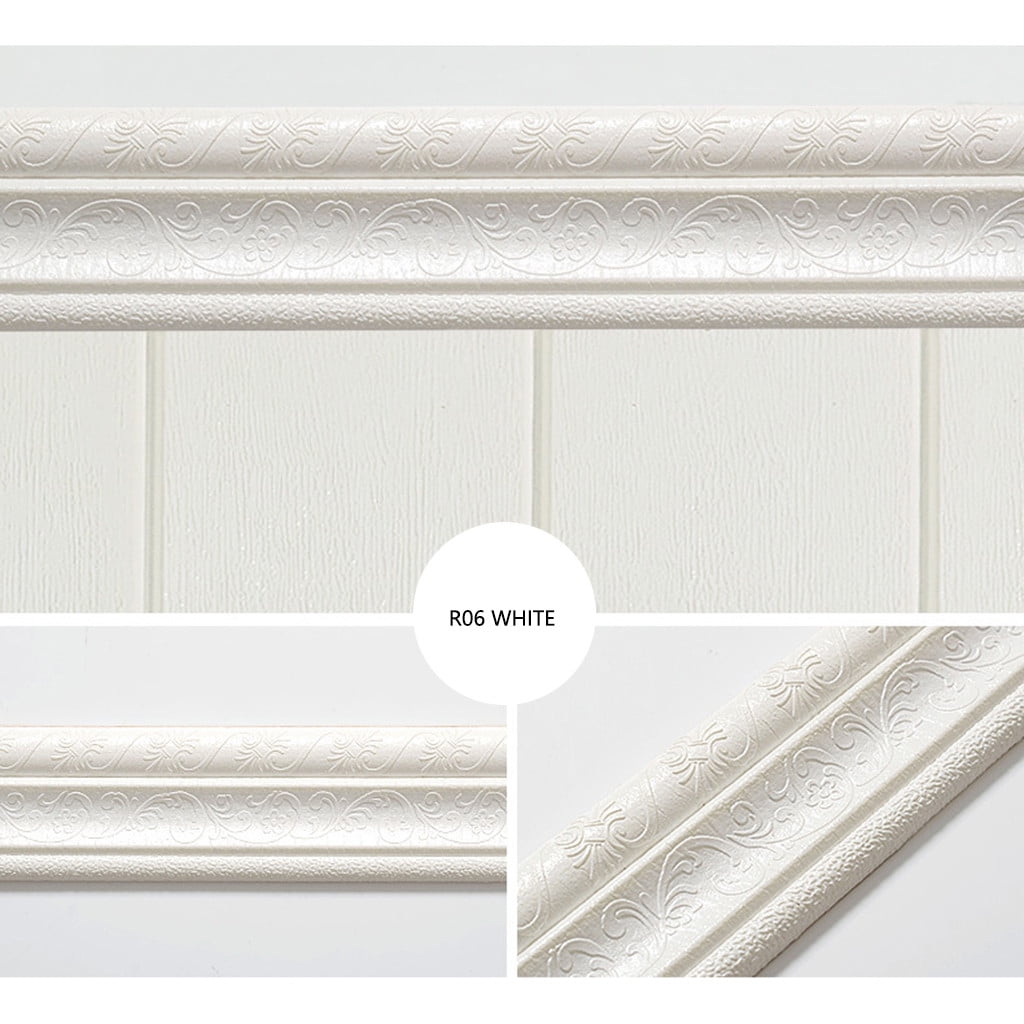 Hmgxay 7.6 Ft Self-Adhesive 3D Wall Edging Strip, PE Foam Wall Border ...