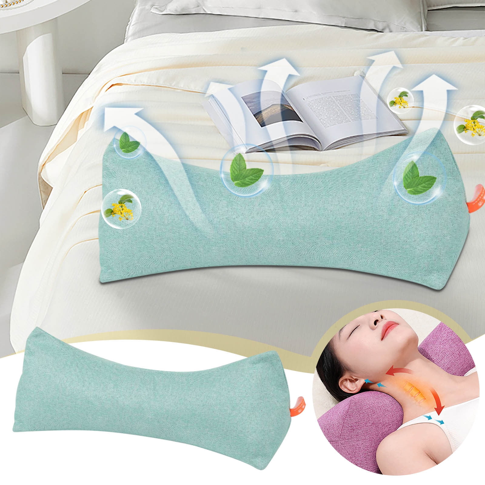 Hmgxay Buckwheat Cervical Pillow, All-Cotton Buckwheat Lumbar Support ...