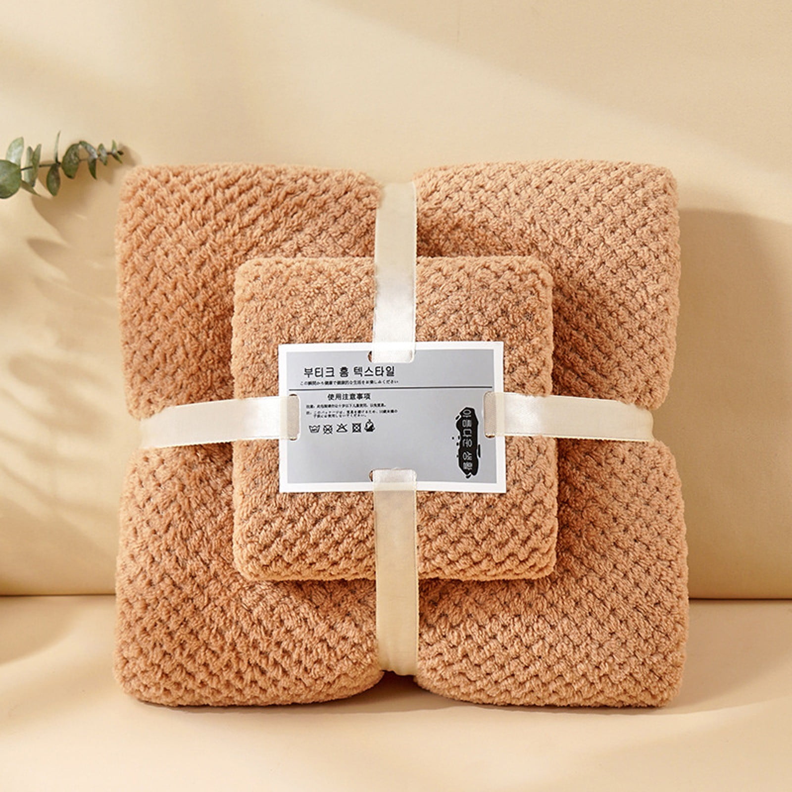 Hmgxay Coral Fleece Towel Set, Luxury Microfiber Bath Towels & Hand ...