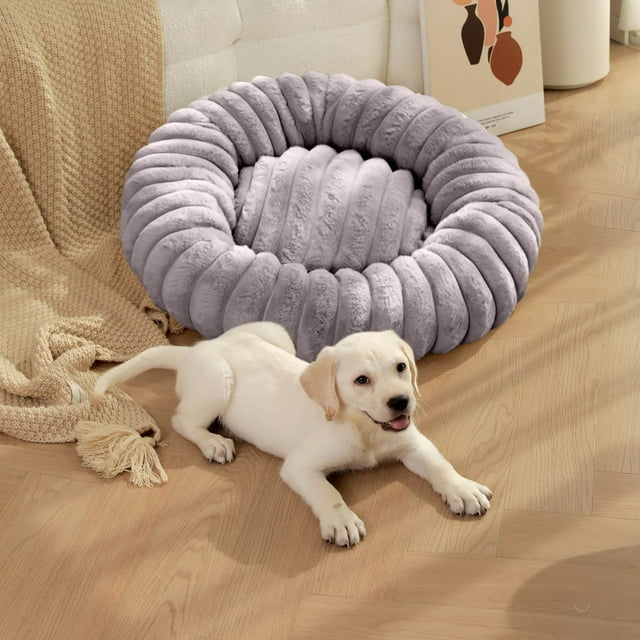 Hmgxay Cozy Plush Pet Mat, Soft Long Hair Round Winter Warm Dog Bed ...
