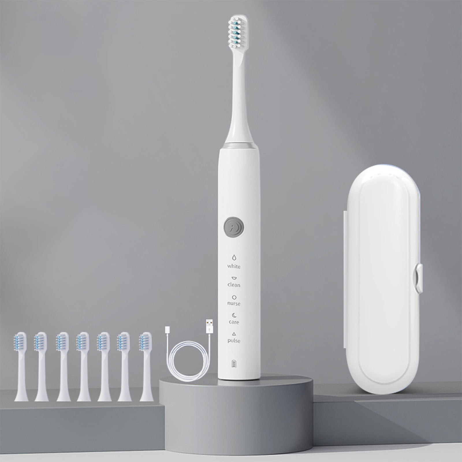 Hmgxay Electric Toothbrush, 8-Head Rechargeable Toothbrush with 5 Modes ...