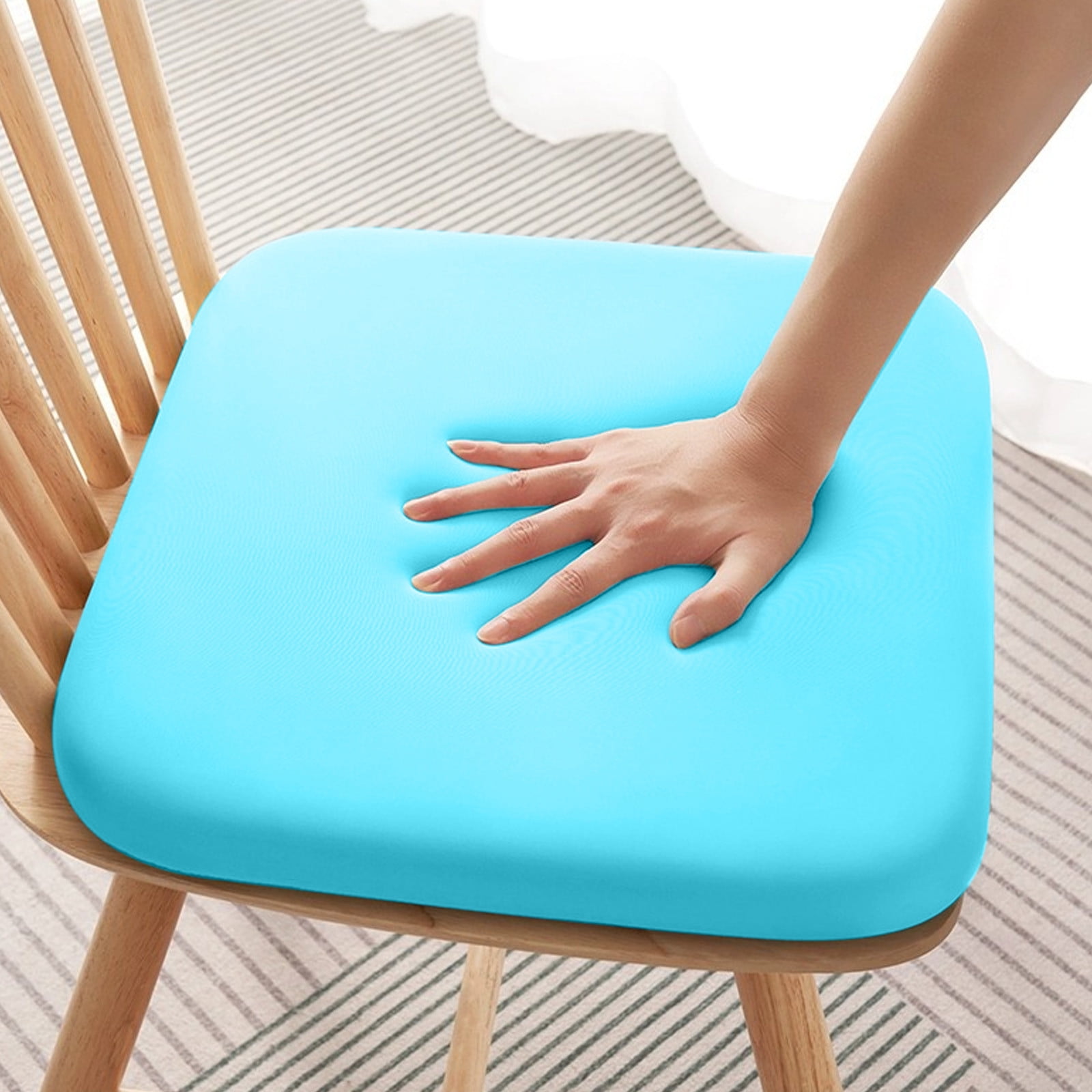 Hmgxay Hemorrhoid Cushion, 14"x14" Ergonomic Seat Cushion, Breathable Office Chair Pad(Sky Blue ...