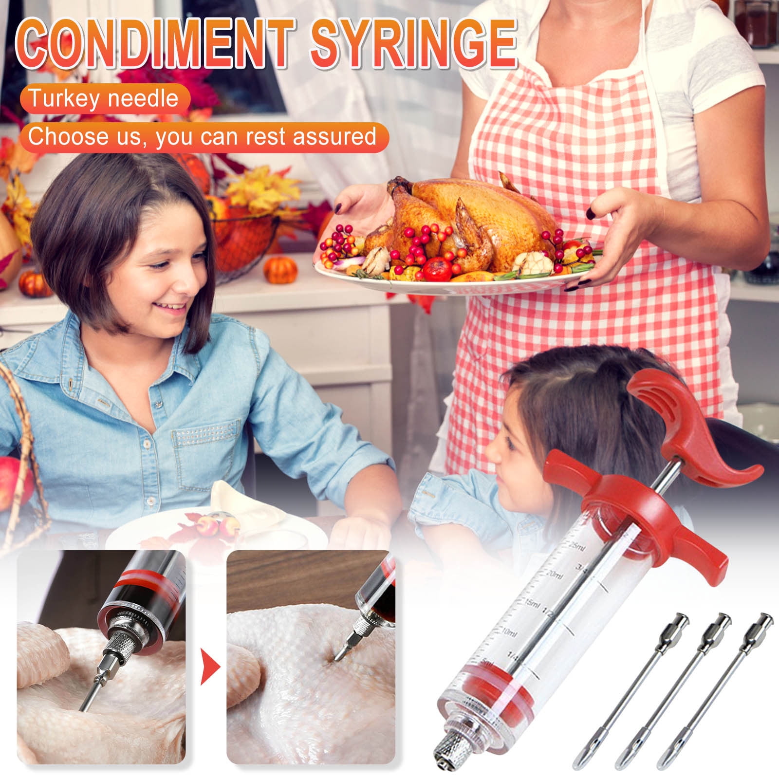 Hmgxay Meat Injector, Seasoning Injector for Culinary, Marinade ...