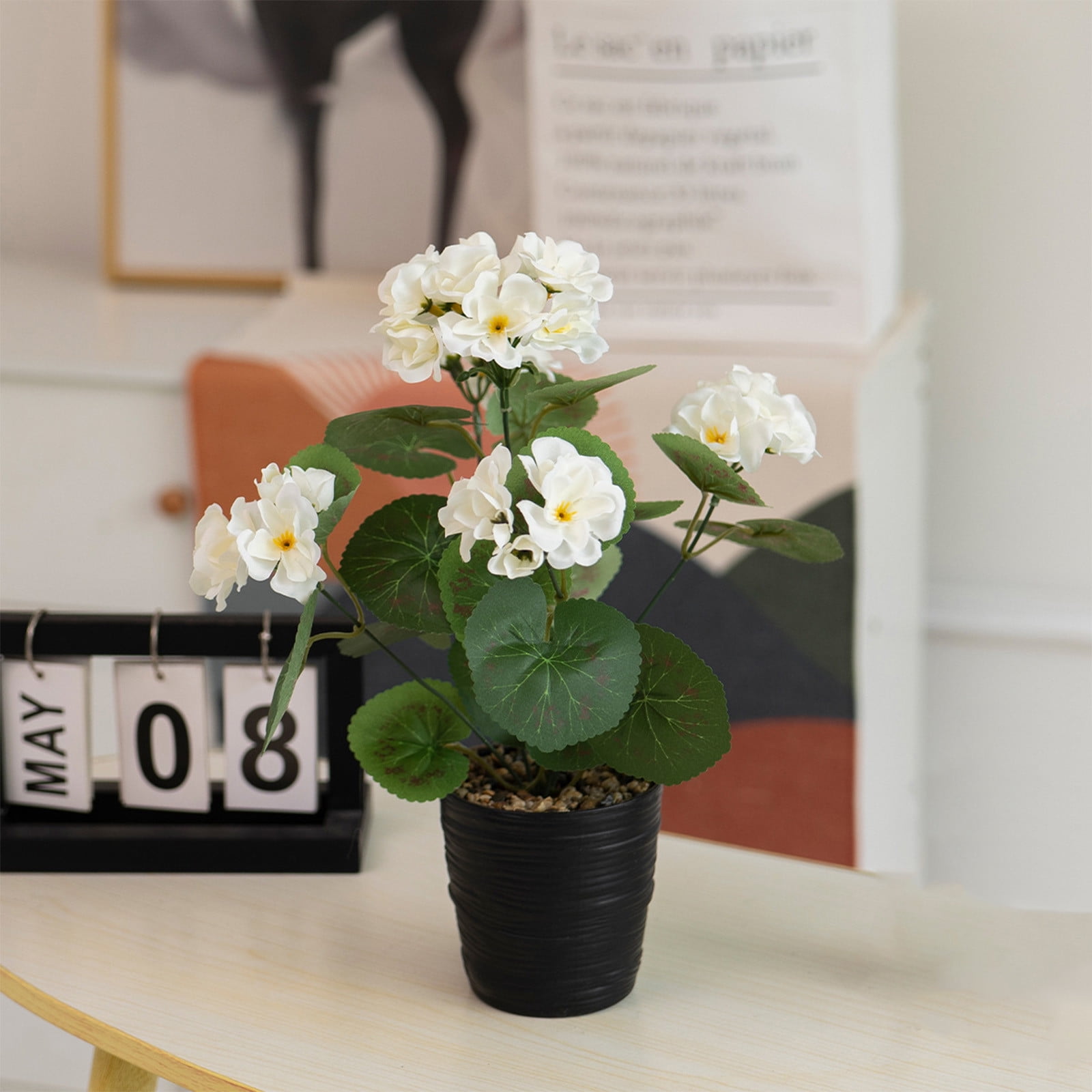 Hmgxay Simulated Crabapple Flower Pot, Artificial Crabapple Blossom ...