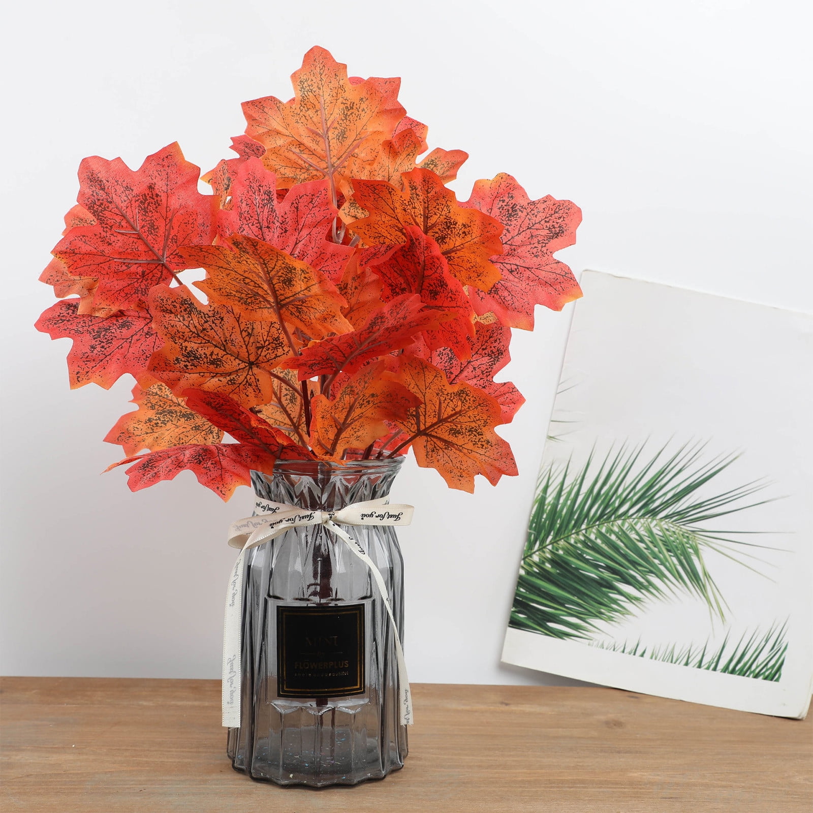 Hmgxay Simulation Red Maple Leaf, Decorative Artificial Maple Leaf ...