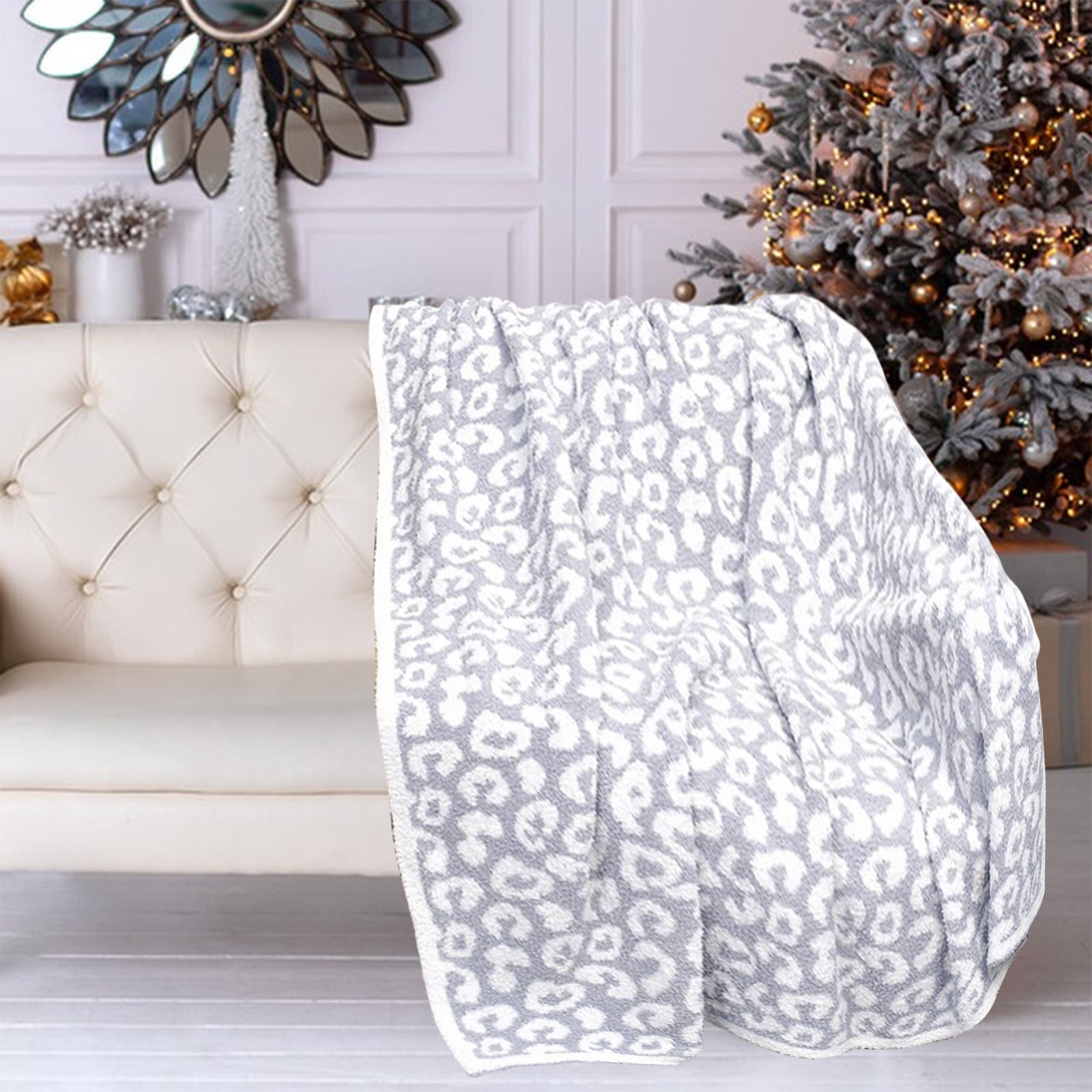 Hmgxay Thickened Leopard Print Flannel Blanket, Cozy Warm Shawl Cover ...