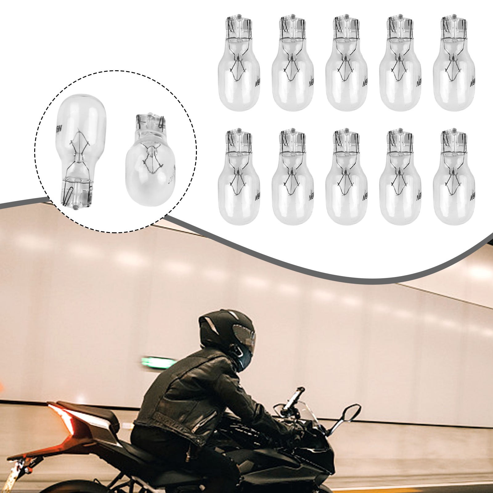 Hmoddpon-10pcs 921 High Level Brake Light Bulb 955 Capless Wedge Car ...