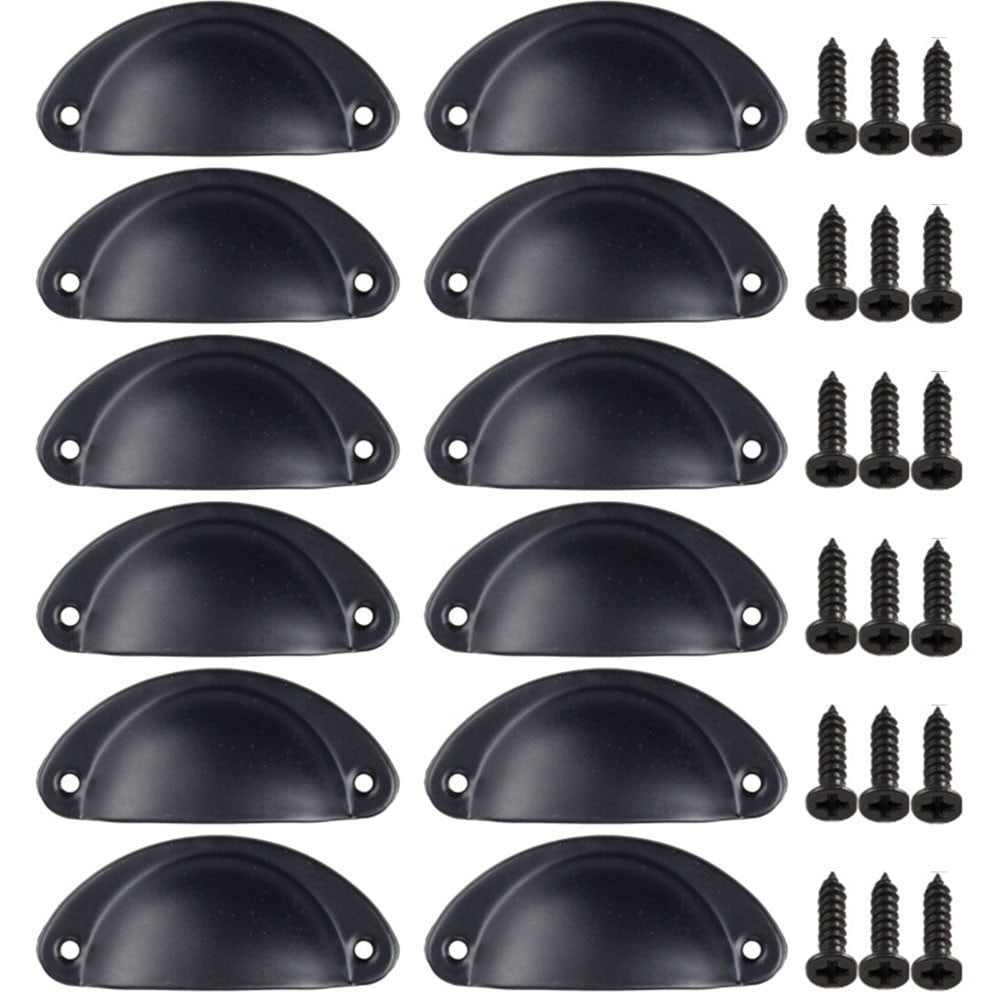 Hmoddpon-12Pcs Cup Pull Shell Handles Half Moon Kitchen Cupboard ...