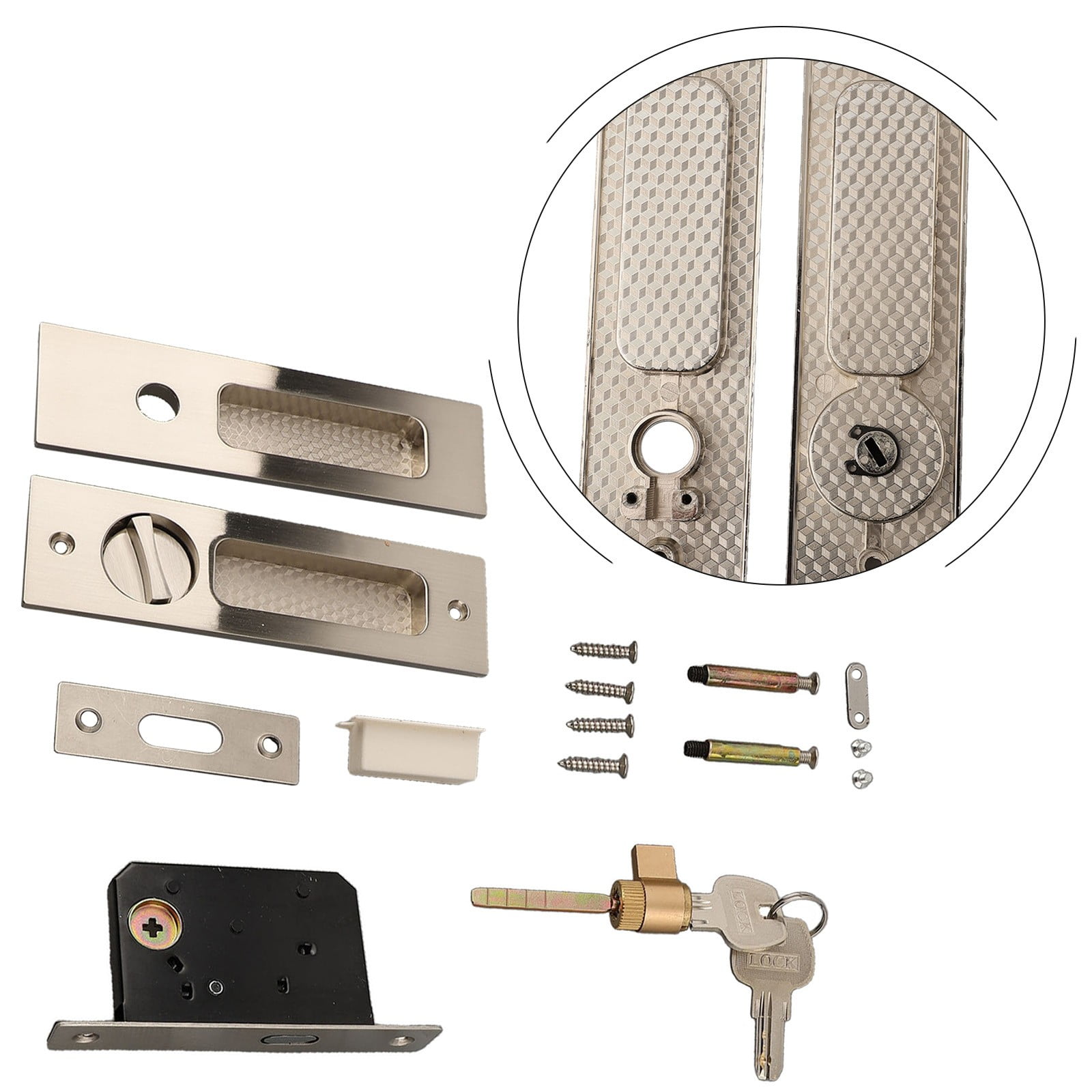 Hmoddpon-Invisible Door Lock Balcony Wooden Sliding Door Lock With Key ...