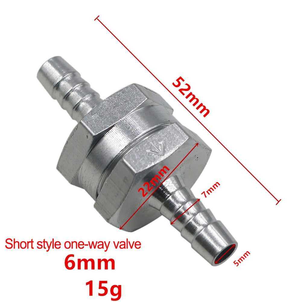 Hmoddpon-Non Return Valve Single Way Inline 6/8/10/12mm Fuel Air Water Pipe Tube Hose - Walmart.com