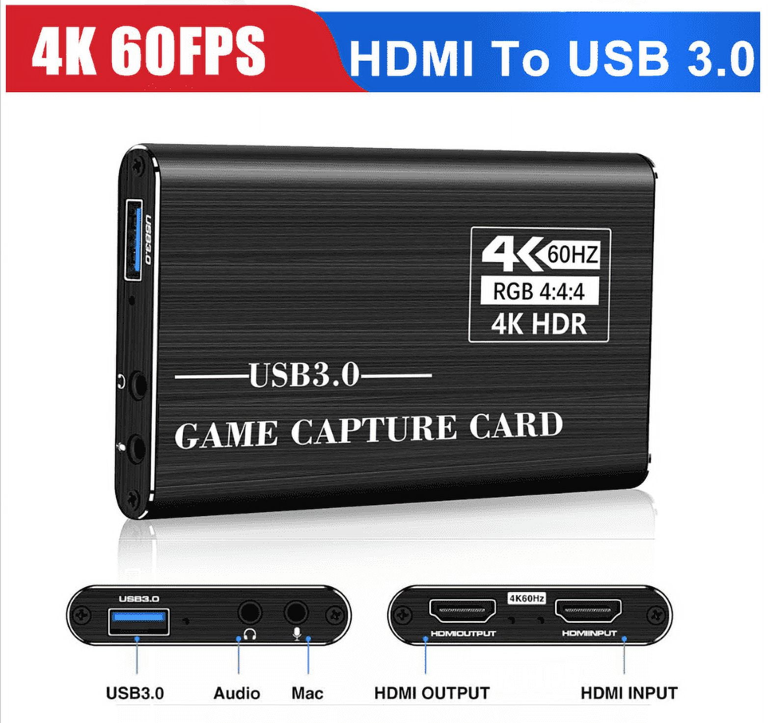 Hmount Deeroll 4K HDMI To USB 3.0 Video Capture Card Dongle for OBS ...