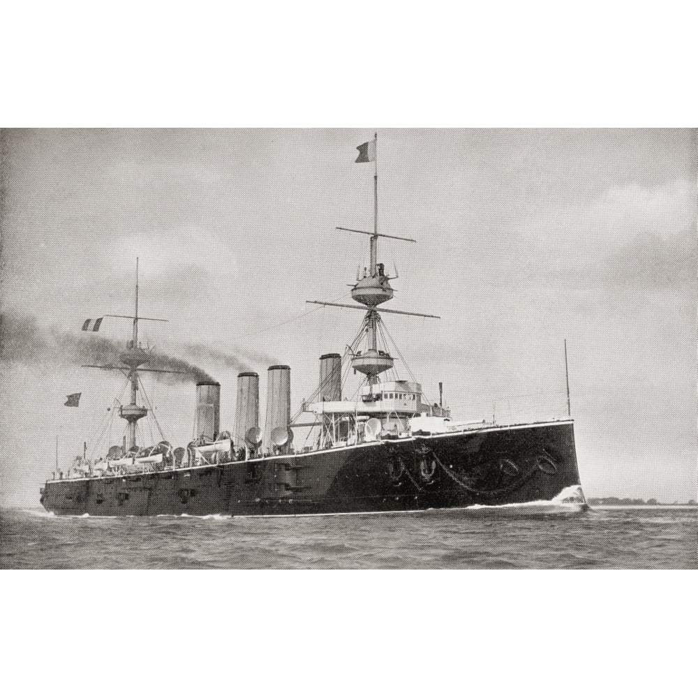 Hms Powerful Ship Of The Powerful-Class Of Armoured Cruisers In The ...
