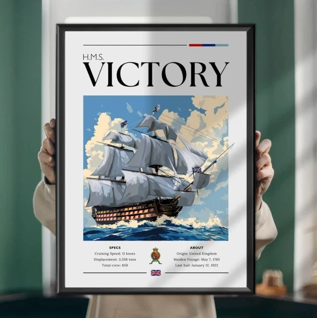 Hms Victory Poster Print Wall Art Maritime Art Famous Ships Art Home ...