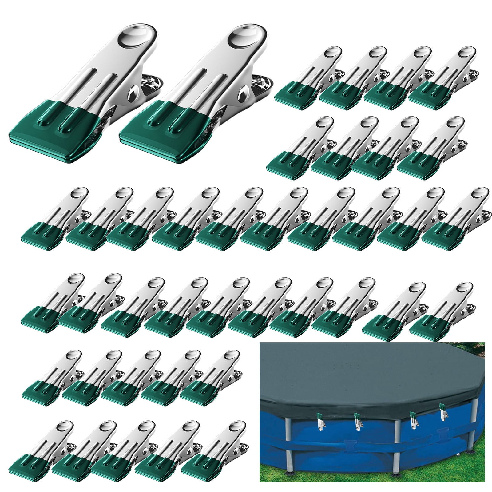 Hmsavn 40 Pcs Swimming Pool Cover Clamps-Multifunctional Swimming Pool ...