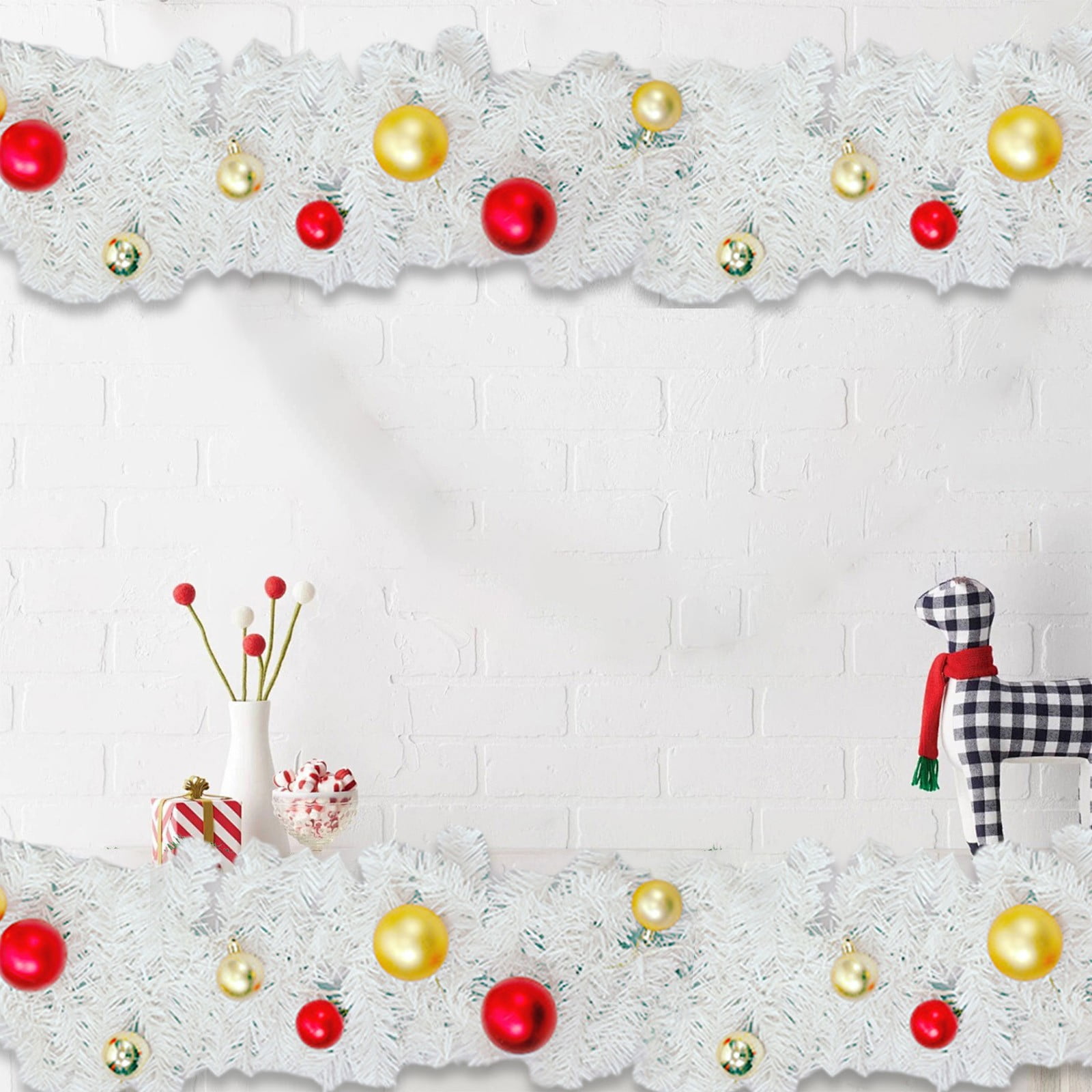 Hmsavn Christmas Wreath Door Hanging Decorations Christmas Rattan With ...