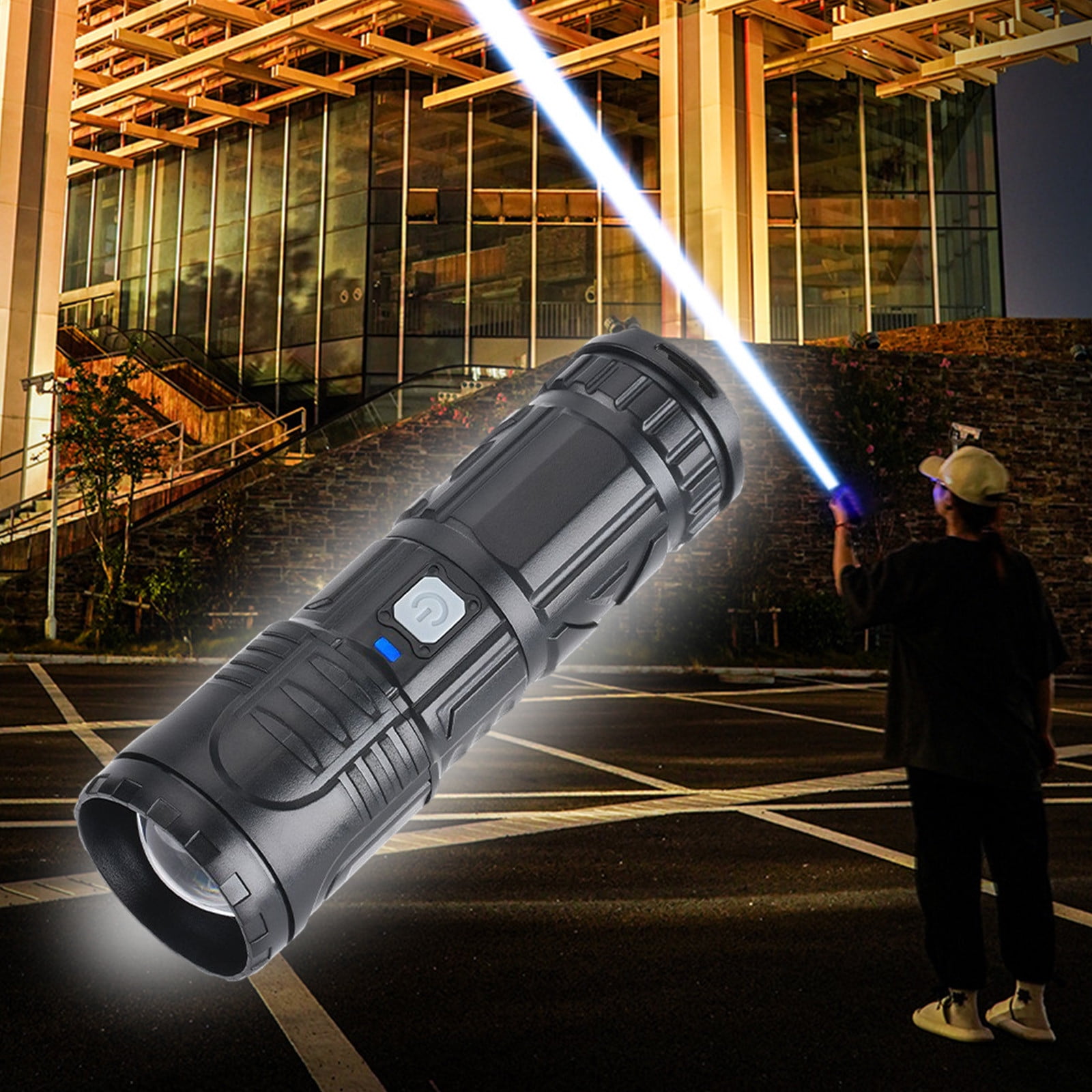 Hmsavn Flashlight Strong Light Flashlight Long Range White Lasers Tail ...