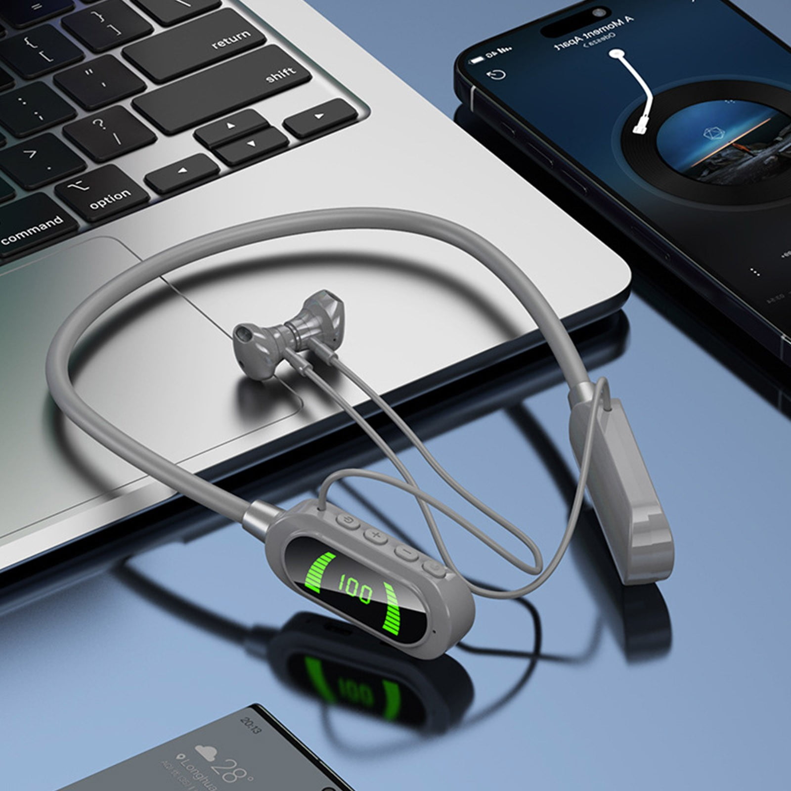 Hmsavn Neckband Bluetooth Headphones 200H Extra Long Wireless Stereo ...