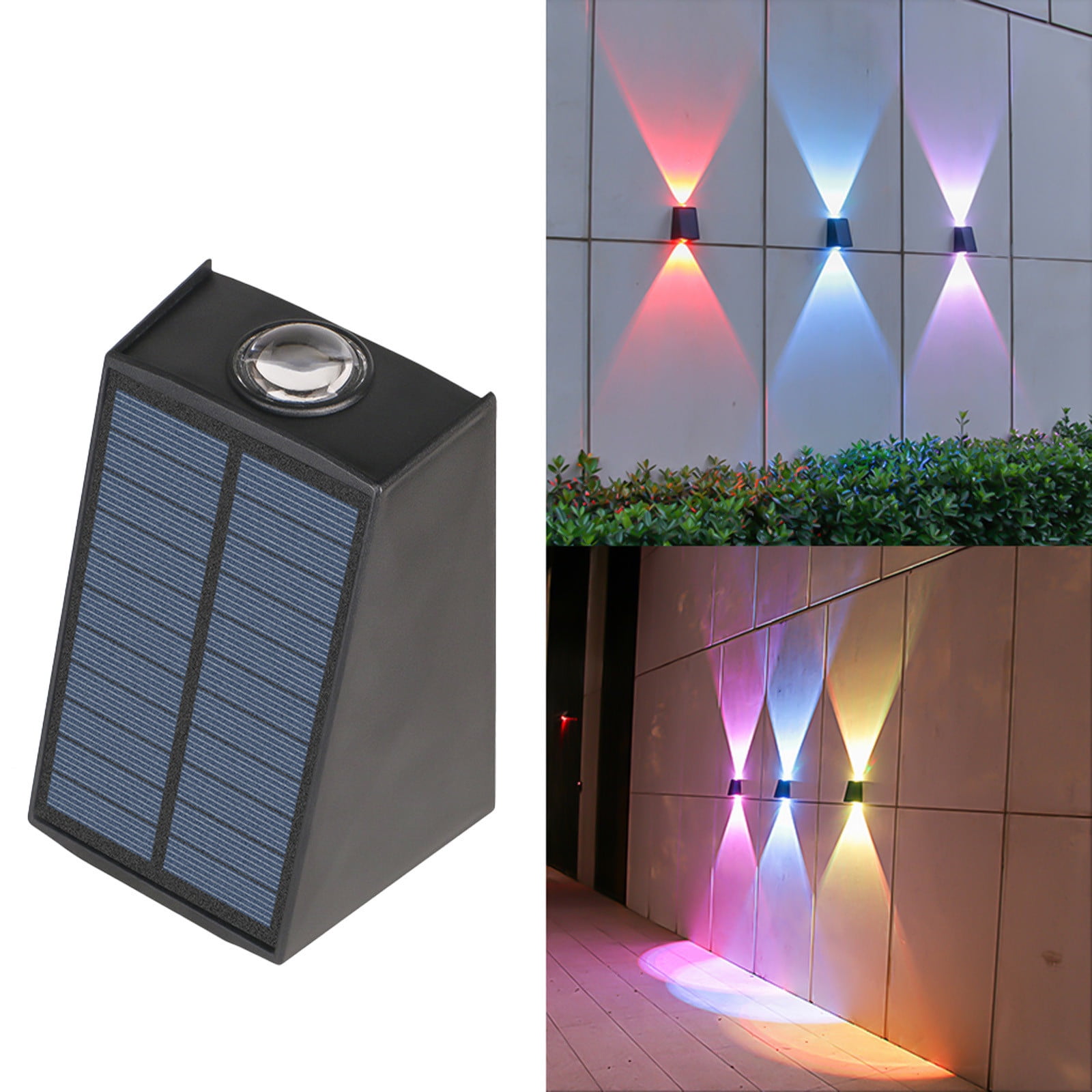 Hmsavn RGB LED Outdoor Solar Lights Land-scape Spotlights Garden Lights ...