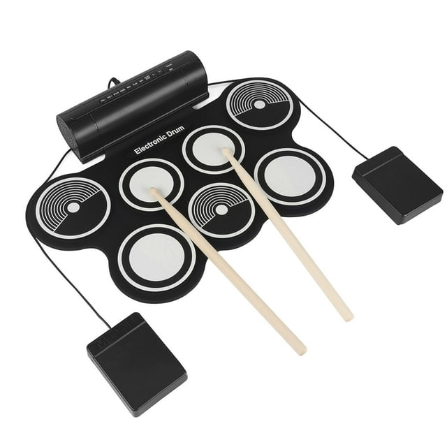 Hmsavn Roll Up Portable Drum Set For Kids Adults Electronic Drum Pad ...