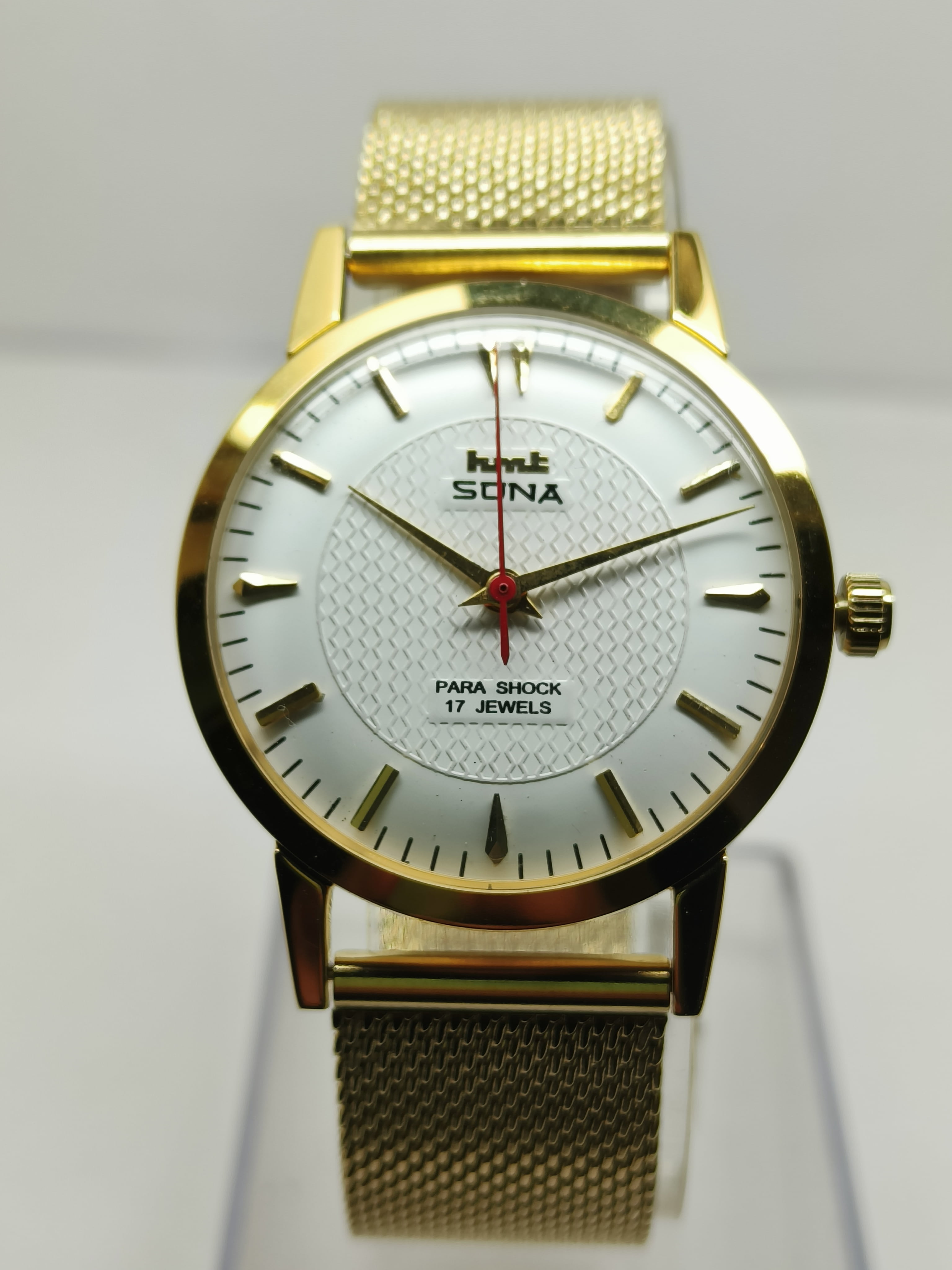 Hmt Sona Mechanical Hand Winding Gold Plated Vintage Wristwatch ...