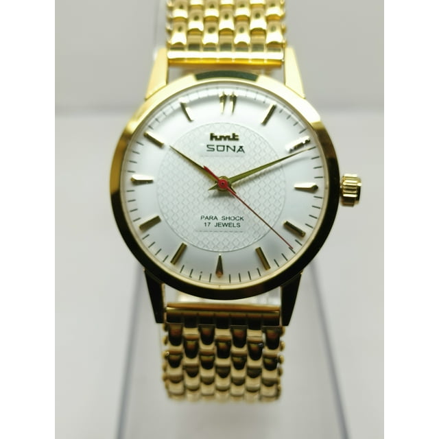 Hmt Sona Mechanical Hand Winding Gold Plated Vintage Wristwatch - Walmart.com