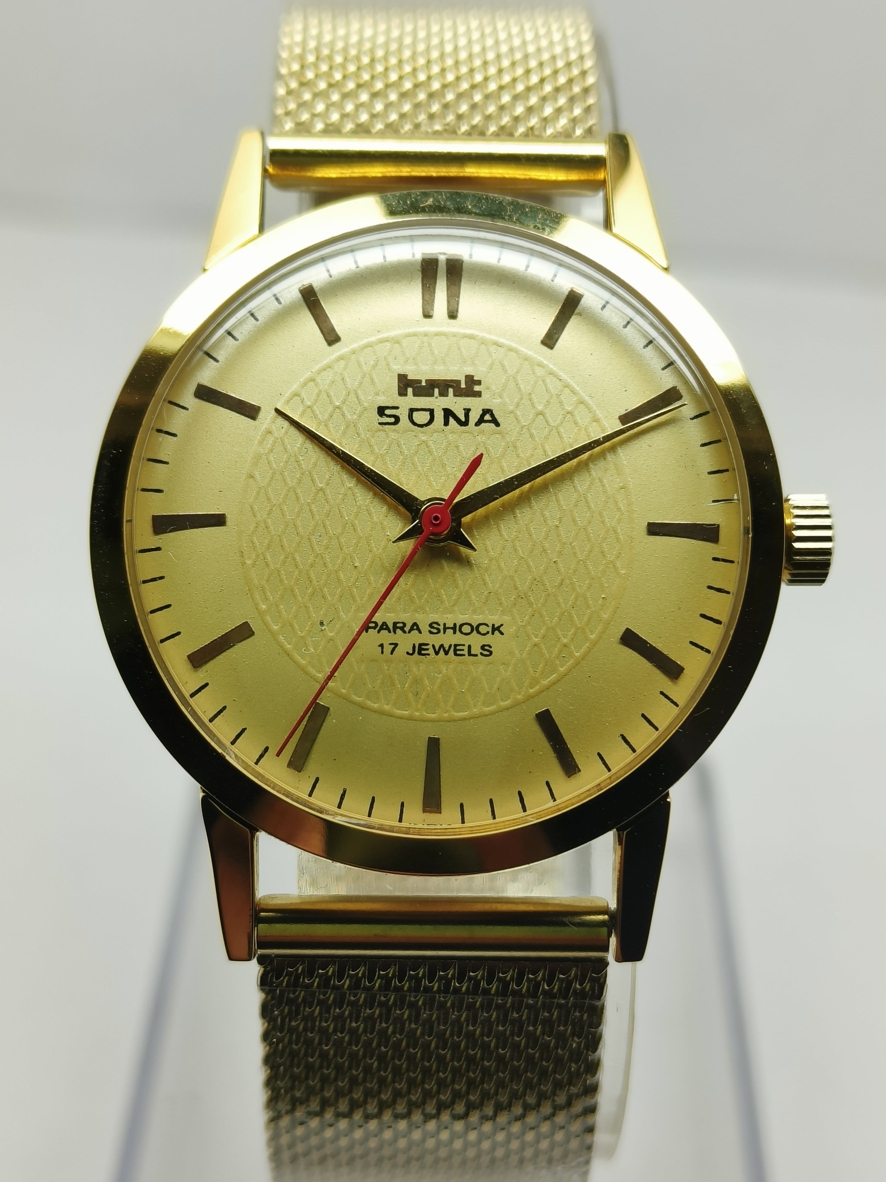 Hmt Sona Mechanical Hand Winding Gold Plated Vintage Wristwatch - Walmart.com