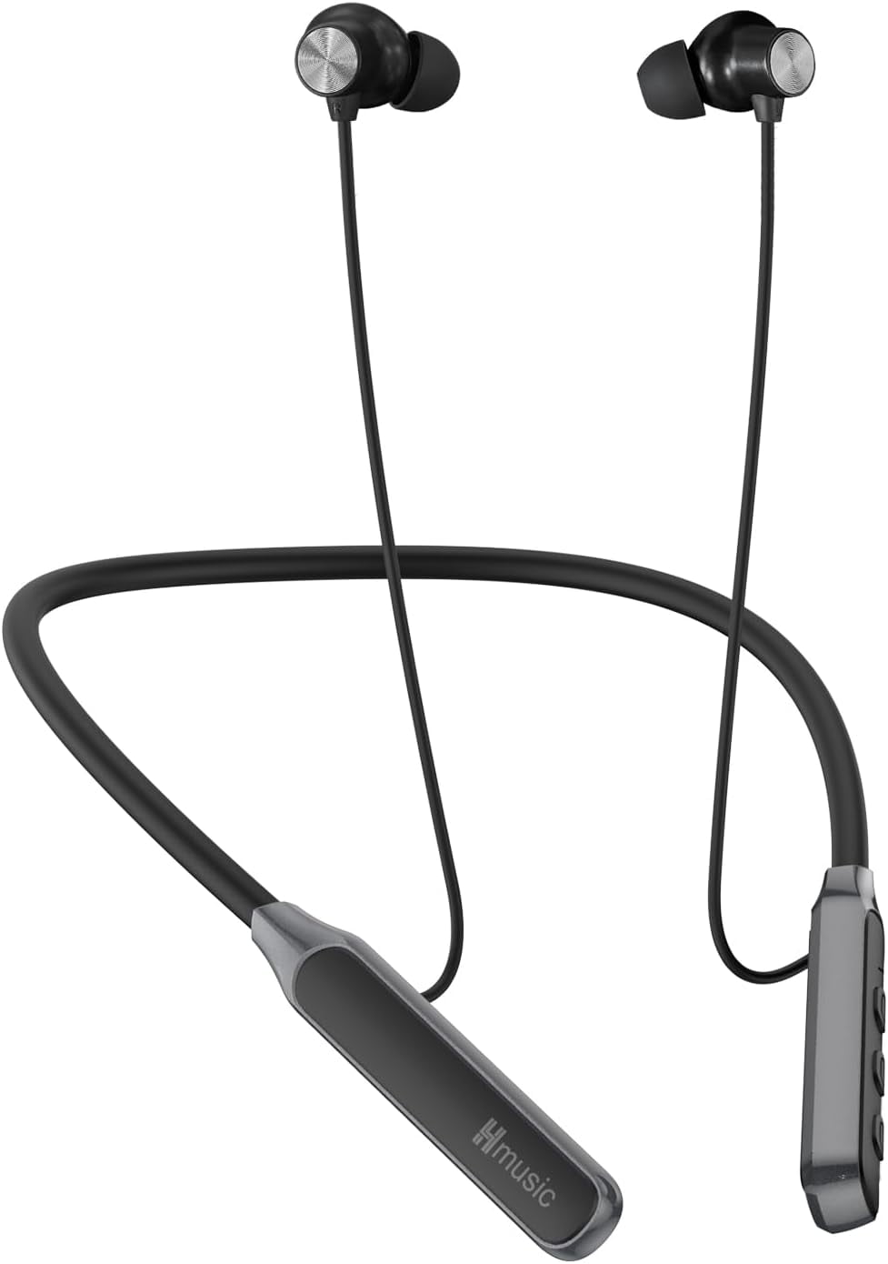 Hmusic H06 Wireless Neckband Headphones – ENC Mic, Magnetic Earbuds ...
