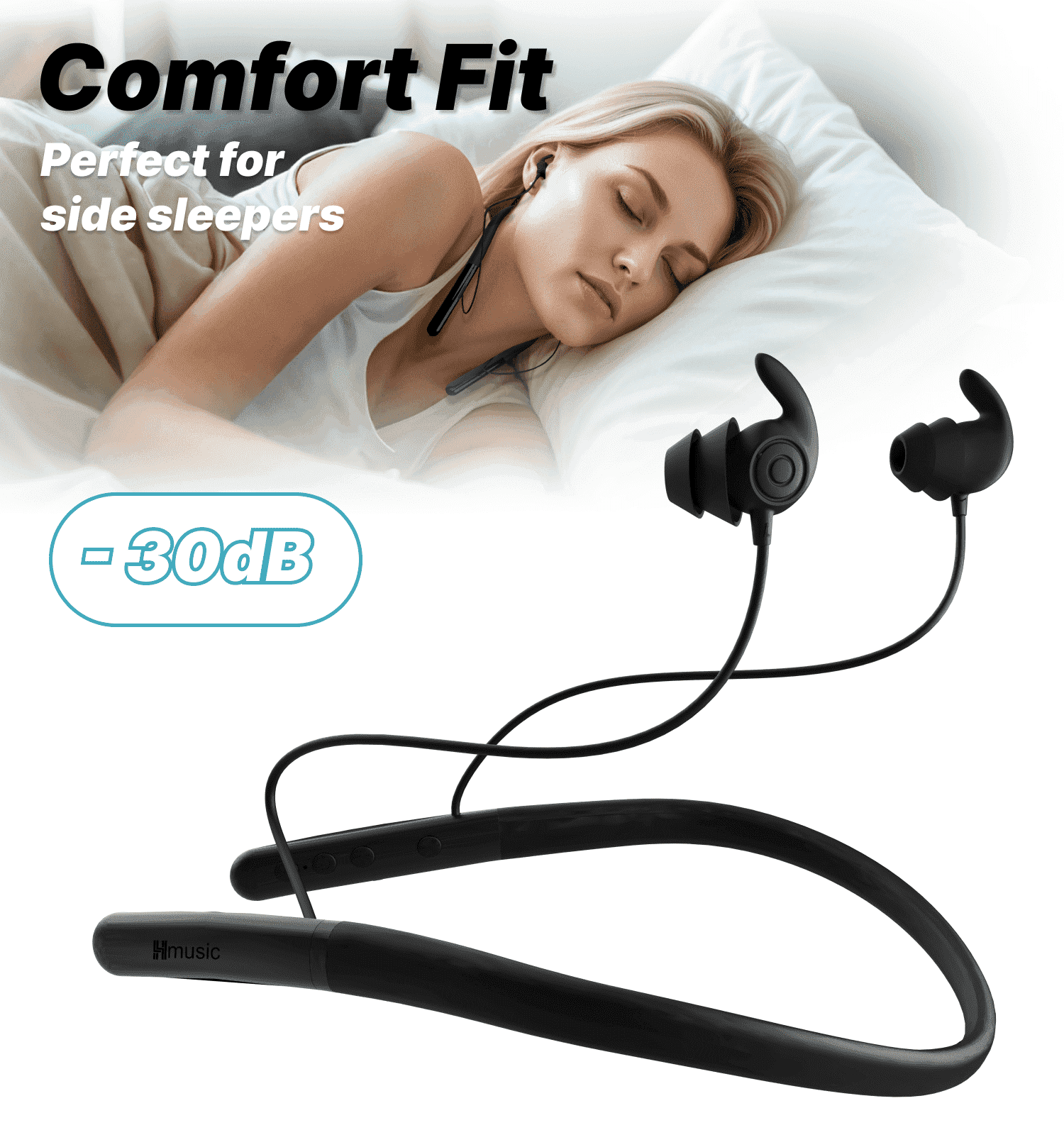 Hmusic HS88 Wireless Sleep Earbuds–Gummy Snail Earbuds with Ultra-Soft ...
