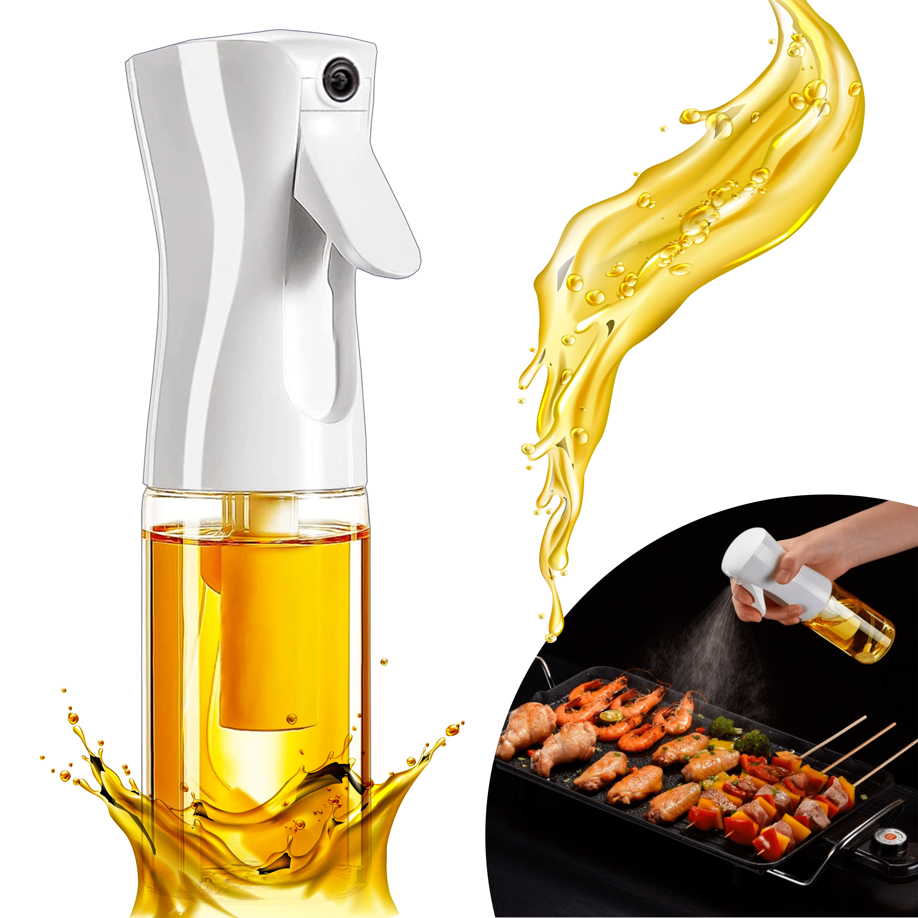 George Hneeds 200ml Olive Oil Sprayer Pump, BPA Free Kitchen Dispenser ...