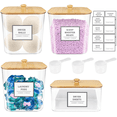 Hnrifc 3+1 Pack Laundry Pods Container, Clear Laundry Room Organizer ...