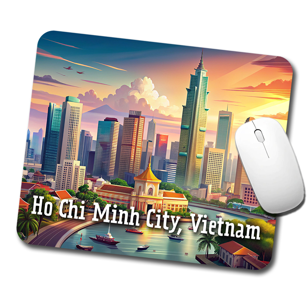 Ho Chi Minh City, Vietnam Travel City Country Stamp Mouse Pad Low ...