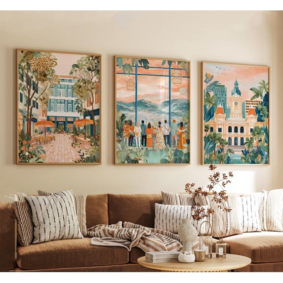 Ho Chi Minh Vietnam Vintage Inspired City Landscape Neutral Asian Wall ...